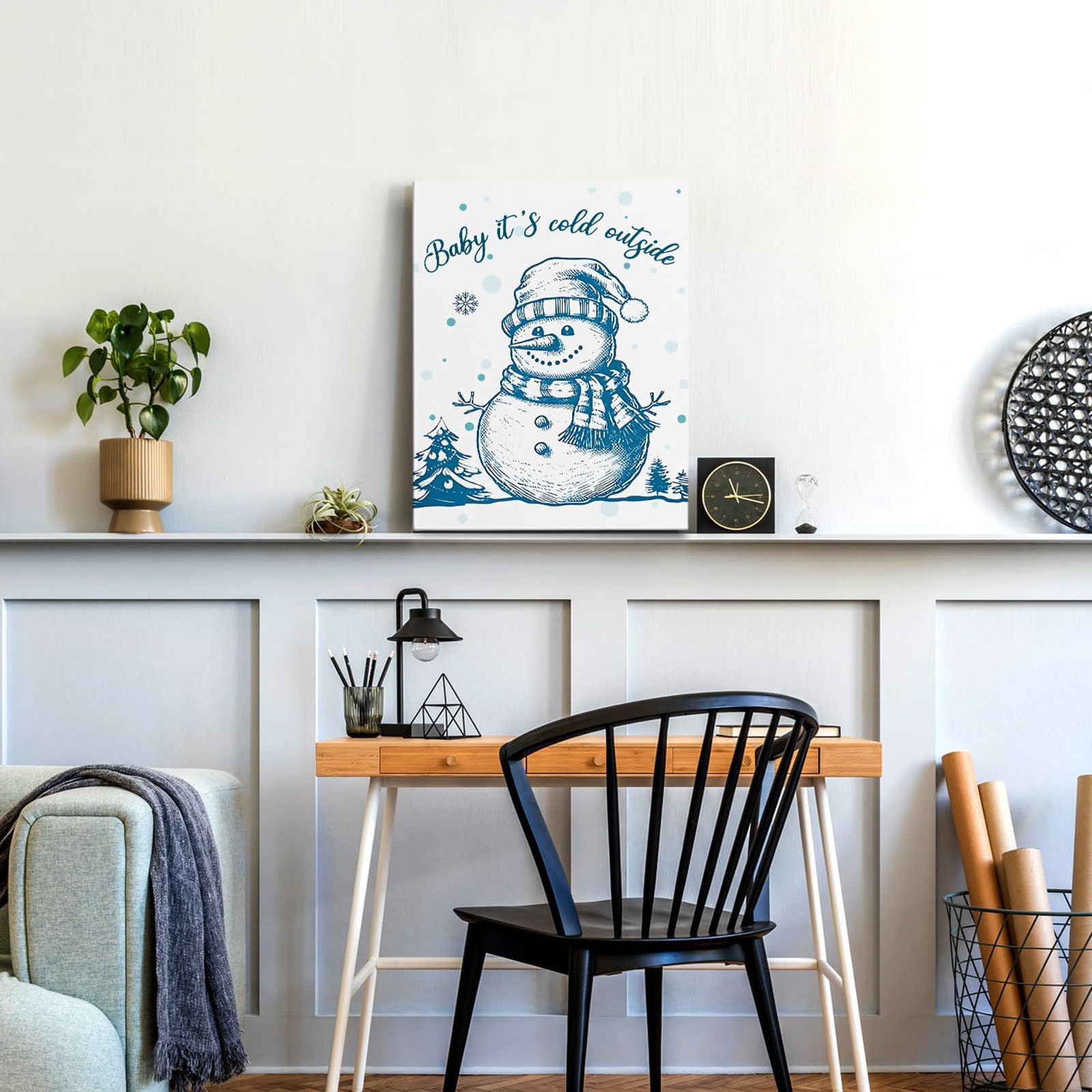 The Holiday Aisle® Art mural bébé, froid et bonhomme de neige, Noël et ...