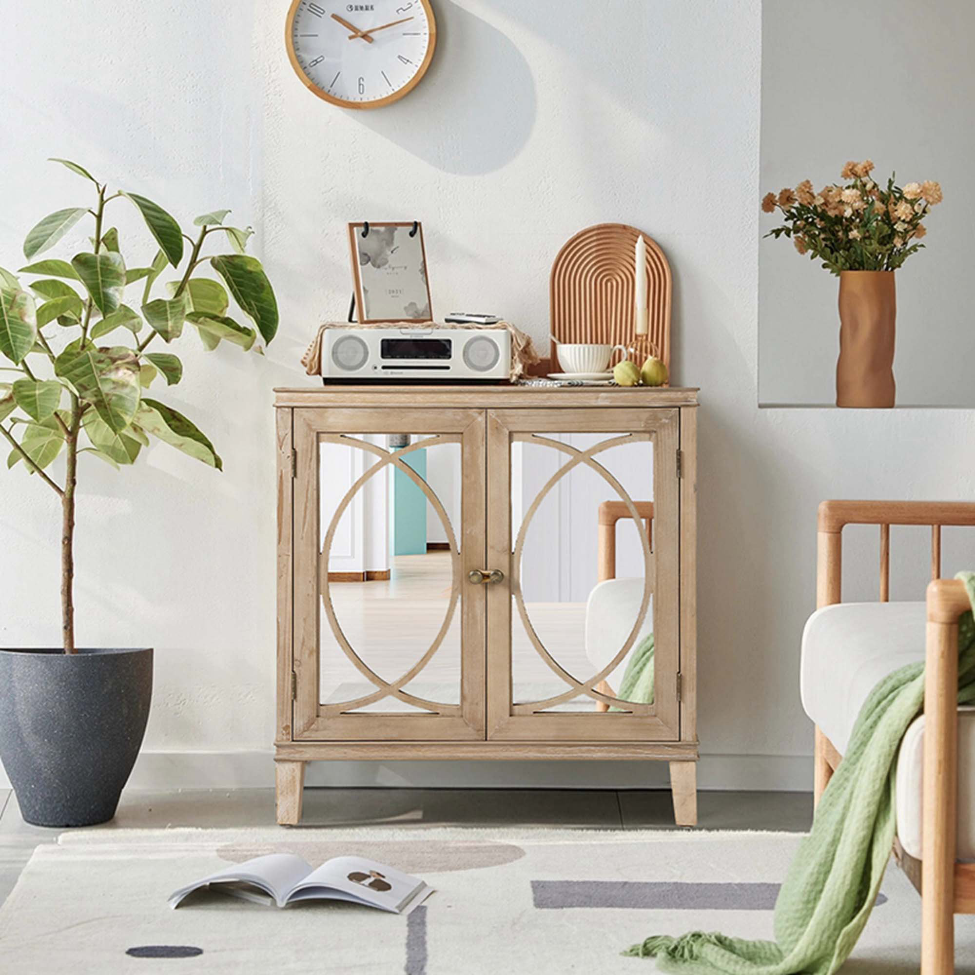 Winston Porter 2 Door Wooden Cabinets,Classics Nature Wood Colour Wood ...