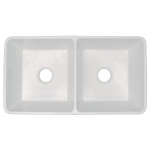 Alpha International 33" L x 18" W Double Basin Farmhouse Kitchen Sink ...