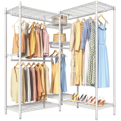 Rebrilliant Breyanna 76.8'' Metal Clothes Rack & Reviews | Wayfair