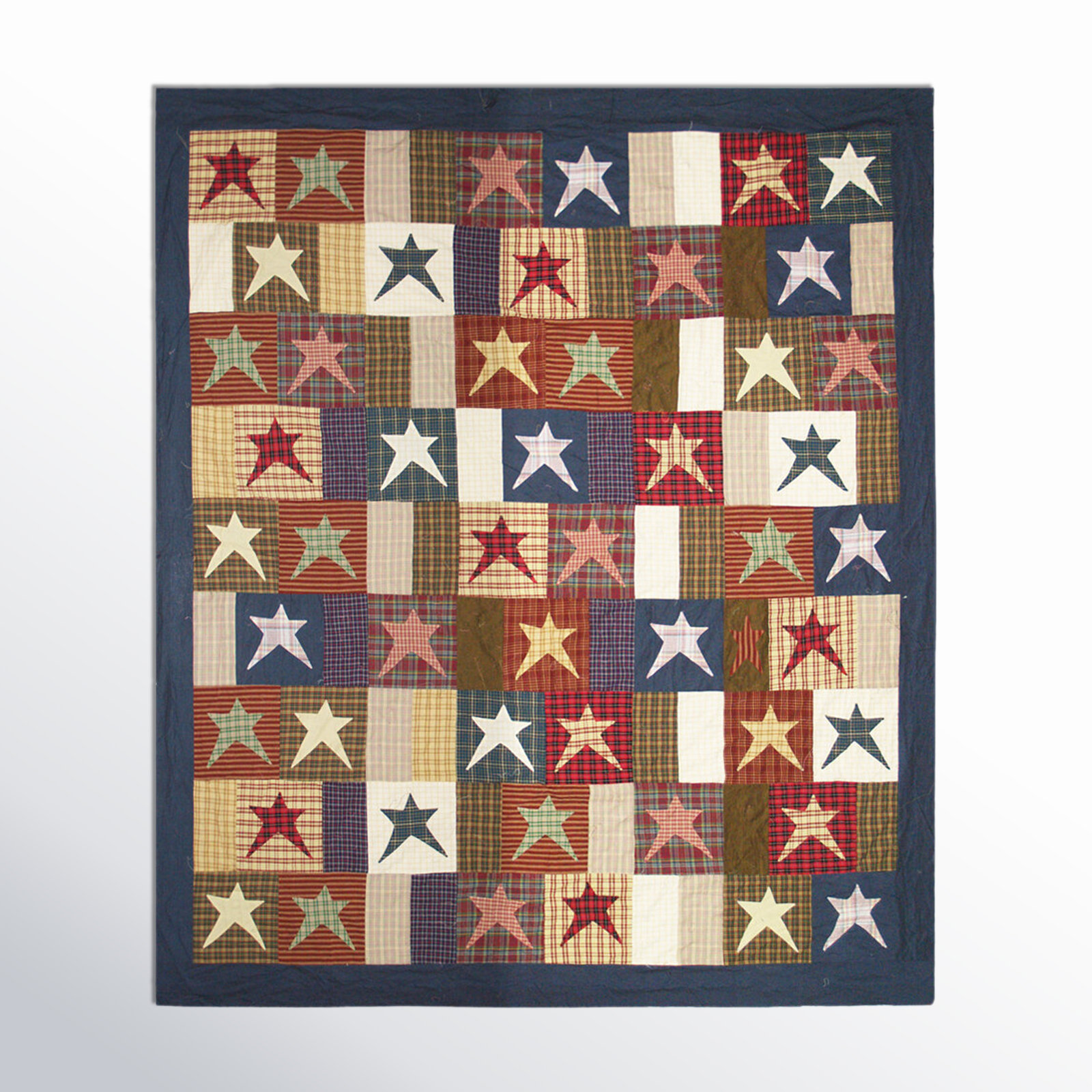Birch Lane™ Patchwork Homespun Stars Single Reversible Quilt | Birch Lane