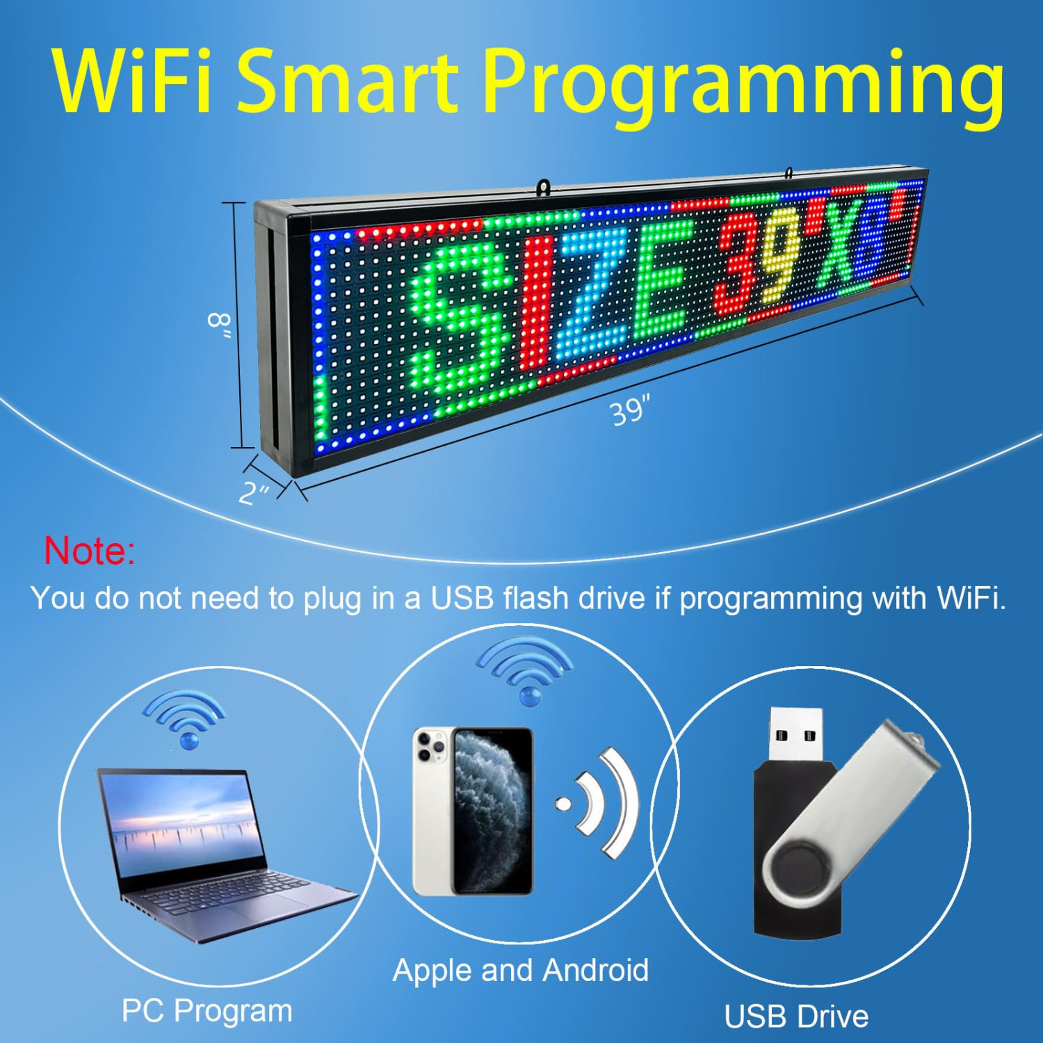 Orblue Programmable Scrolling Led Sign Message Board Outdoor Digital ...