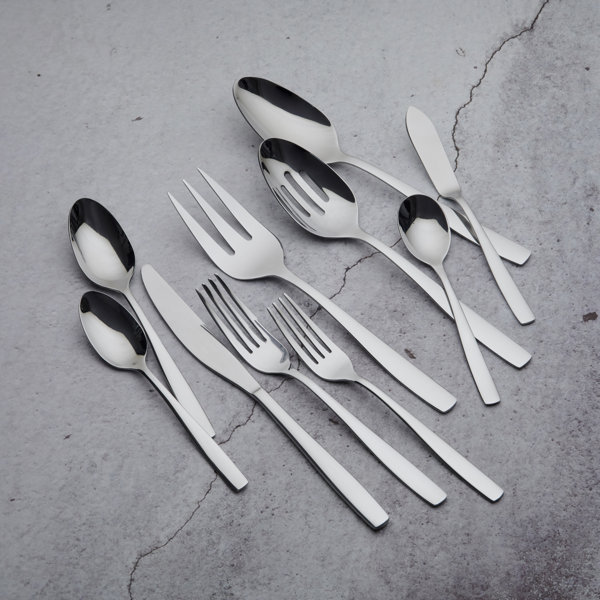 Ornative Flatware ELOISE 18/0 Silver Stainless Steel Flatware Set ...