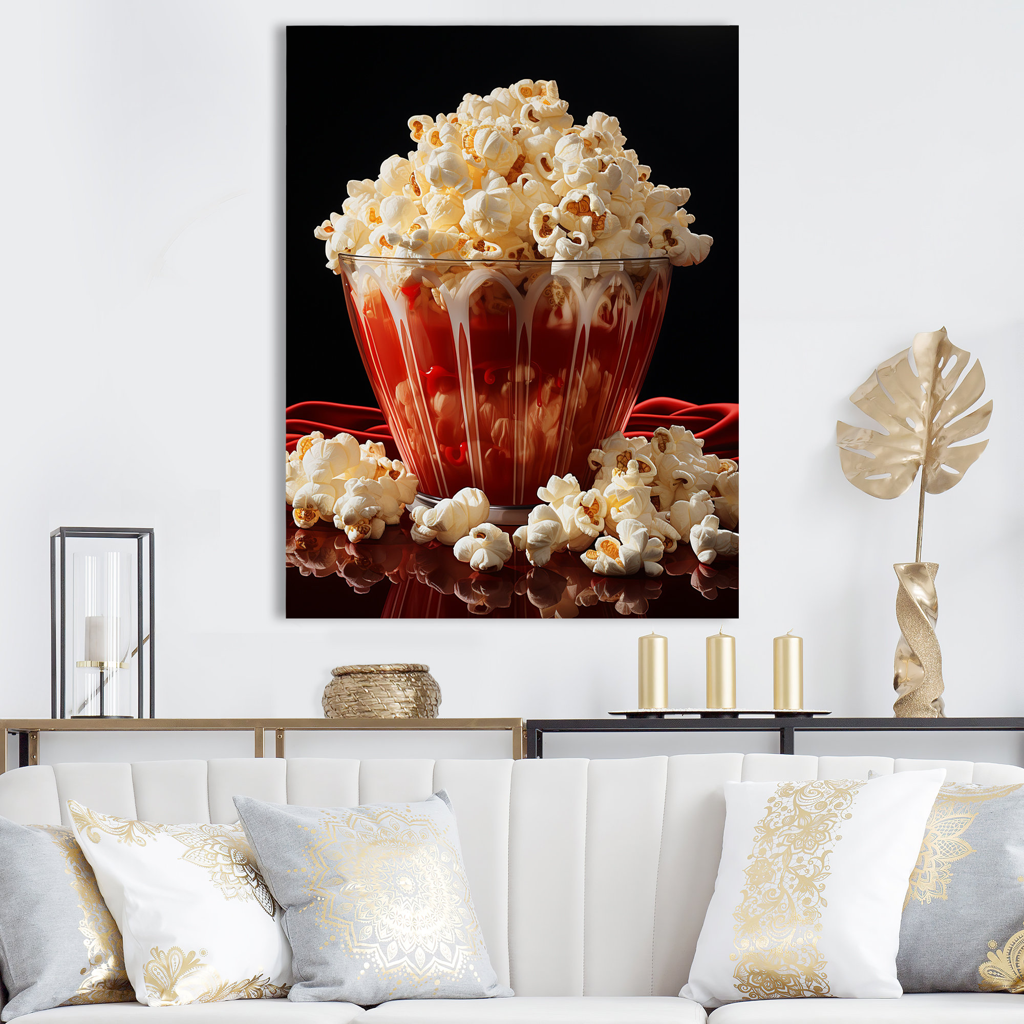 Design Art Popart Playful Popcorn - Abstract Canvas Print_105823 ...