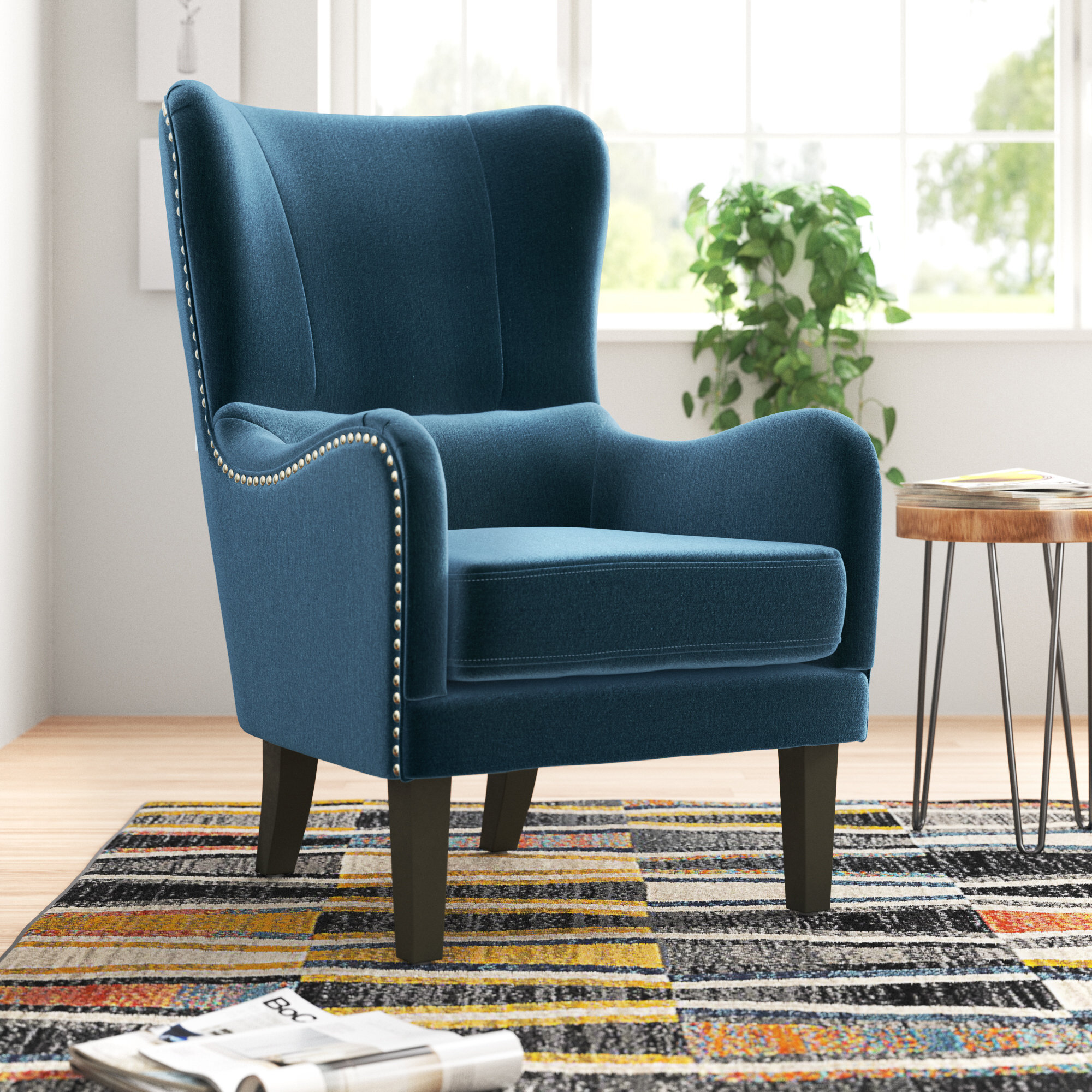 Red Barrel Studio® Hi-Back Studded Chair,Arm Chair,Living-Room, Study ...