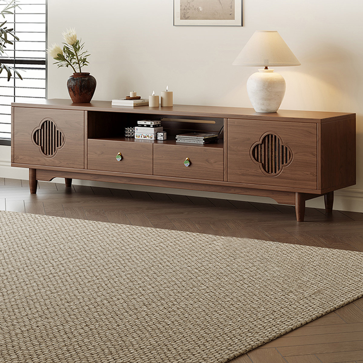 Latitude Run® Modern Nut-Brown Solid Wood TV Stands | Wayfair