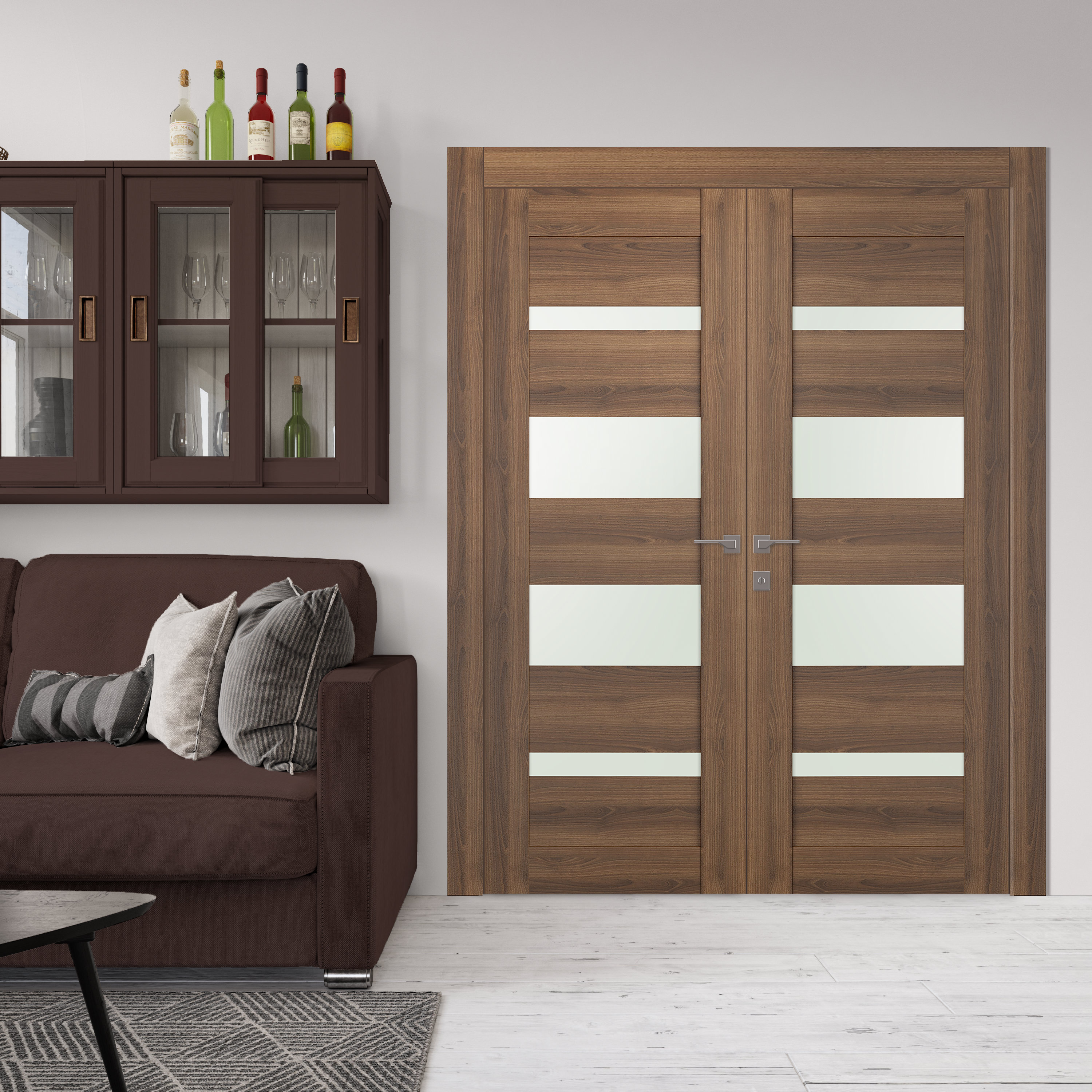 Belldinni Paneled Wood and Glass Prefinished Standard Door - Wayfair Canada