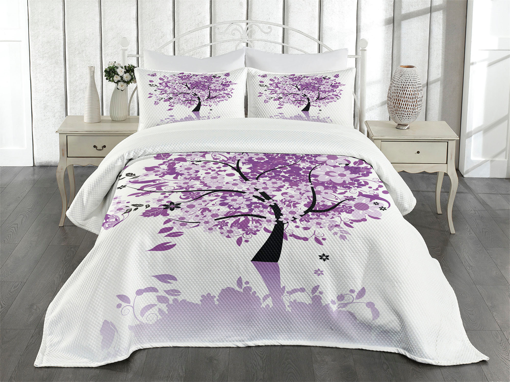 Ambesonne Nature Bedspread Set Tree of Life Lilac Purple | Wayfair