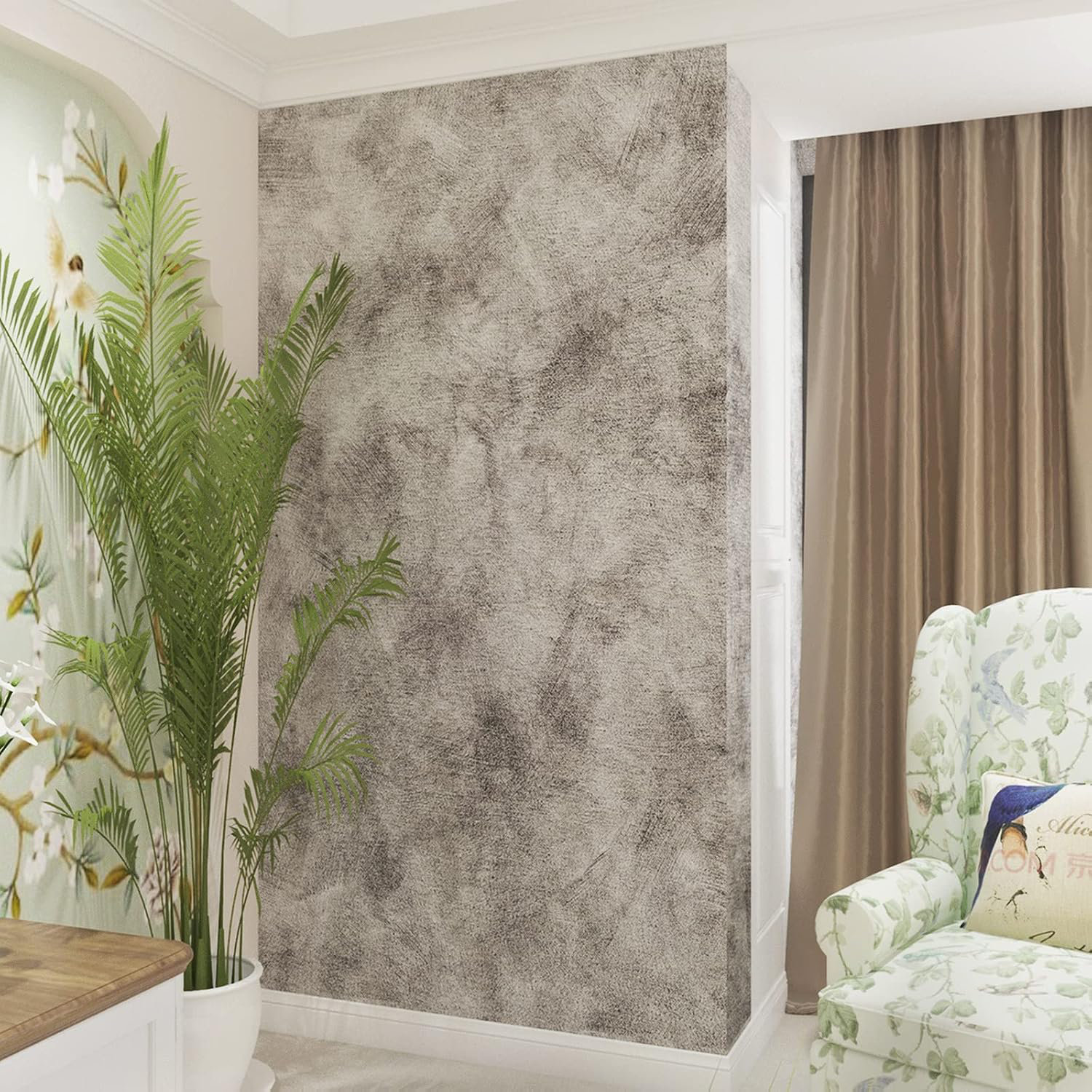 Wrought Studio™ Thickened Concrete Peel And Stick Wallpaper With ...