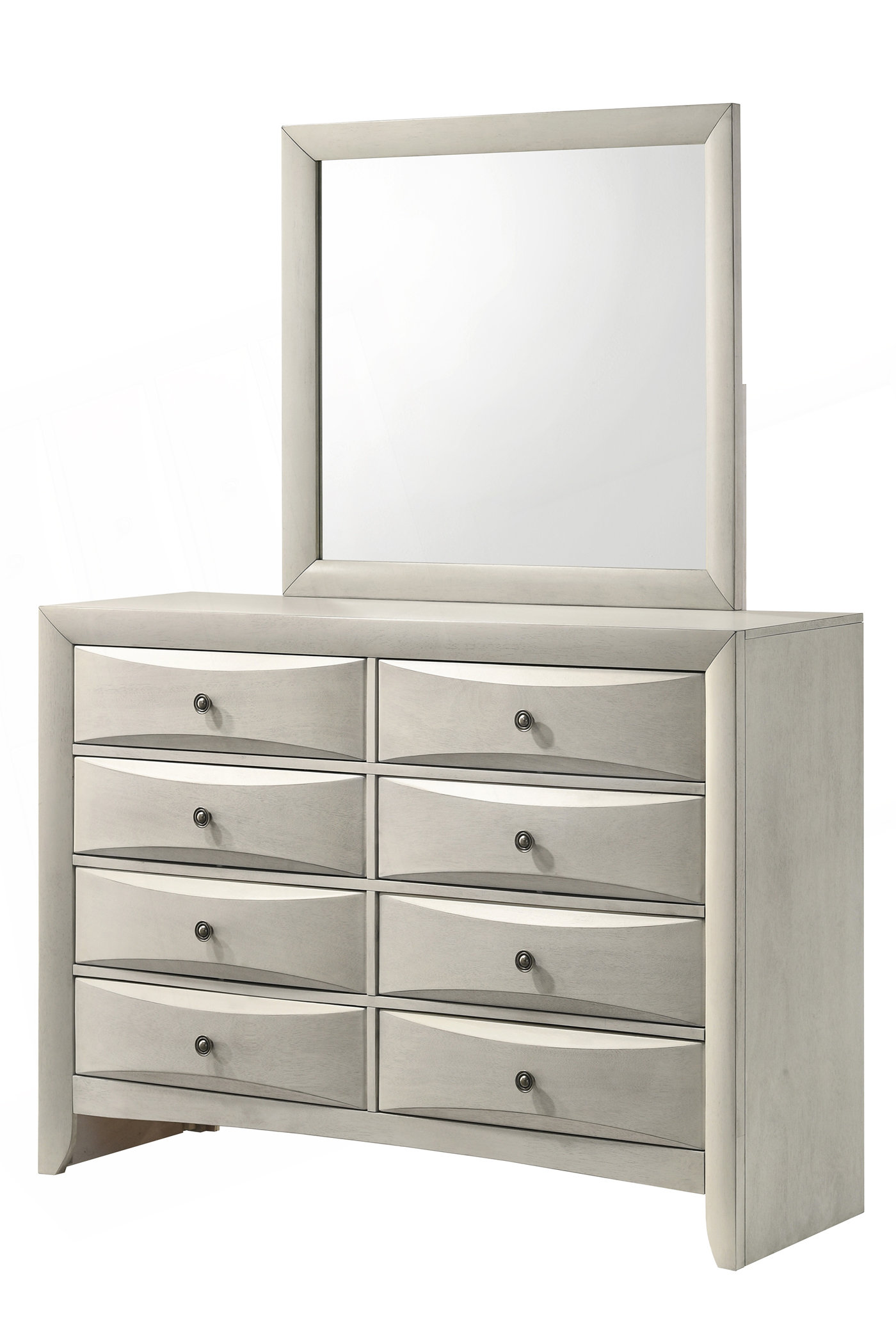 Latitude Run® 1Pc Contemporary Neutral White Finish Curved Drawer ...