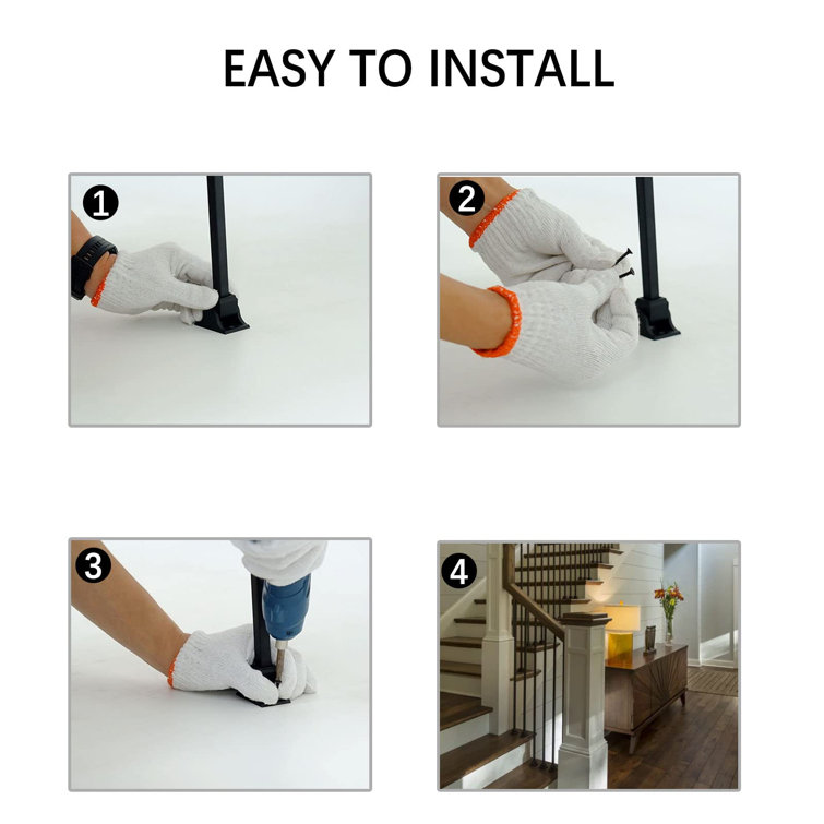 MooJ Wrought Iron Balusters Square Hollow Stair Spindles 1/2" Metal ...