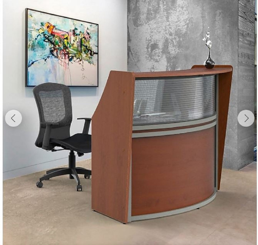 Inbox Zero Fiaza Inbox Zero, Inc 70w Curved Reception Desk, Cherry ...
