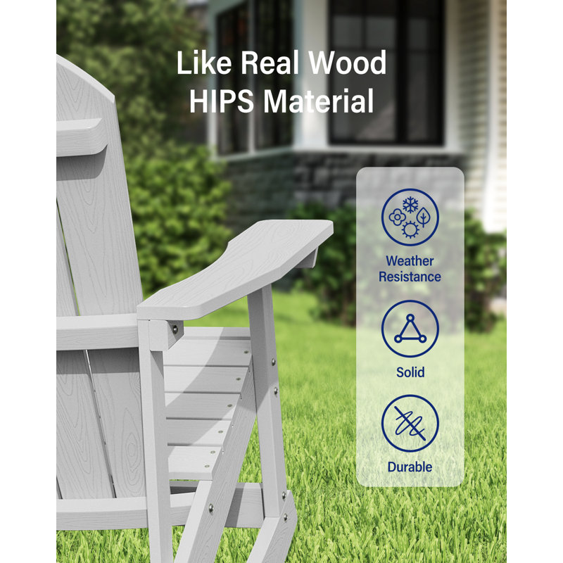 Highland Dunes Outdoor Rocking Chair,Adirondack Rocking Chair,Patio ...