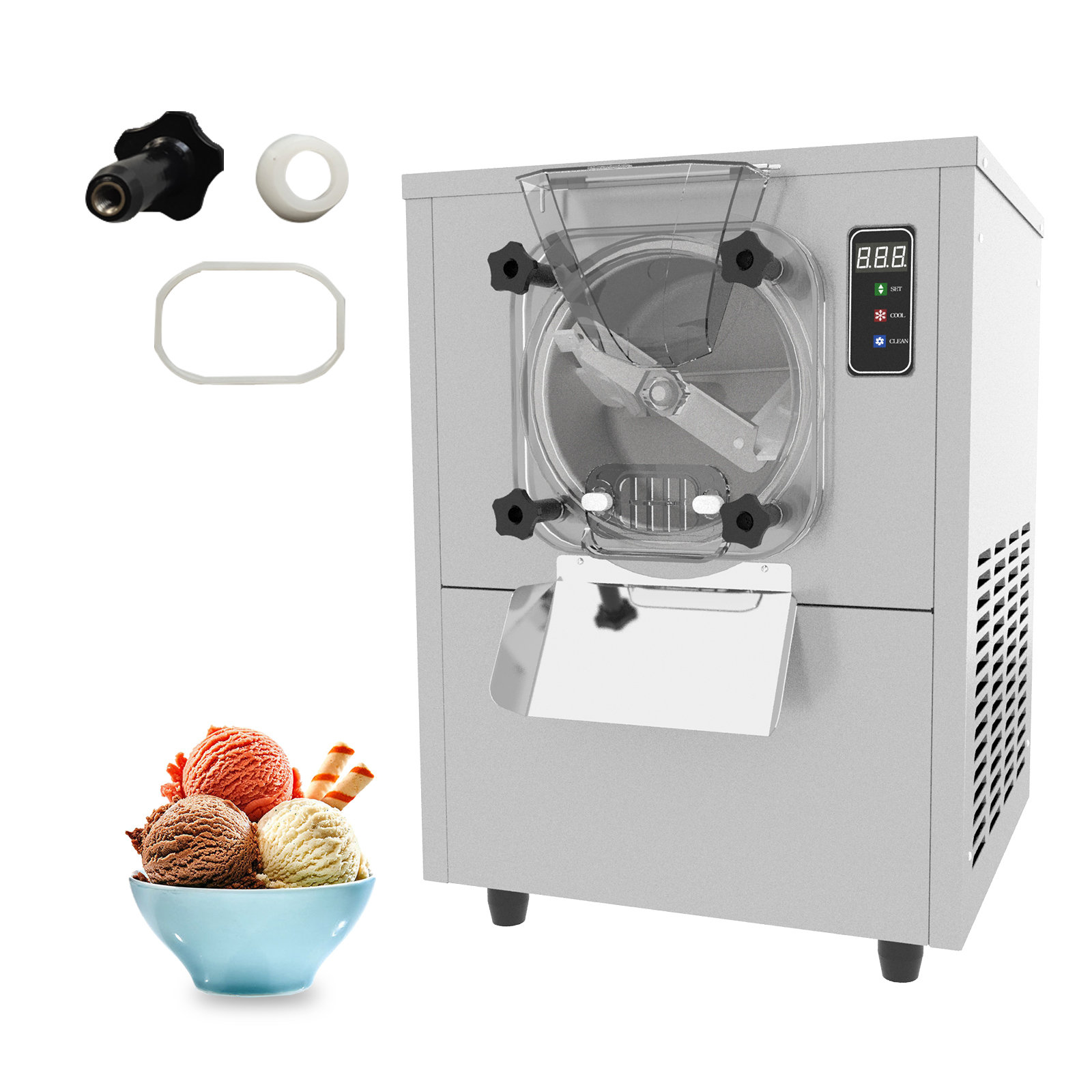 Jeremy cass Hard Serve Ice Cream Maker, 1400W Commercial Soft Ice Cream Machine With LCD Panel ...