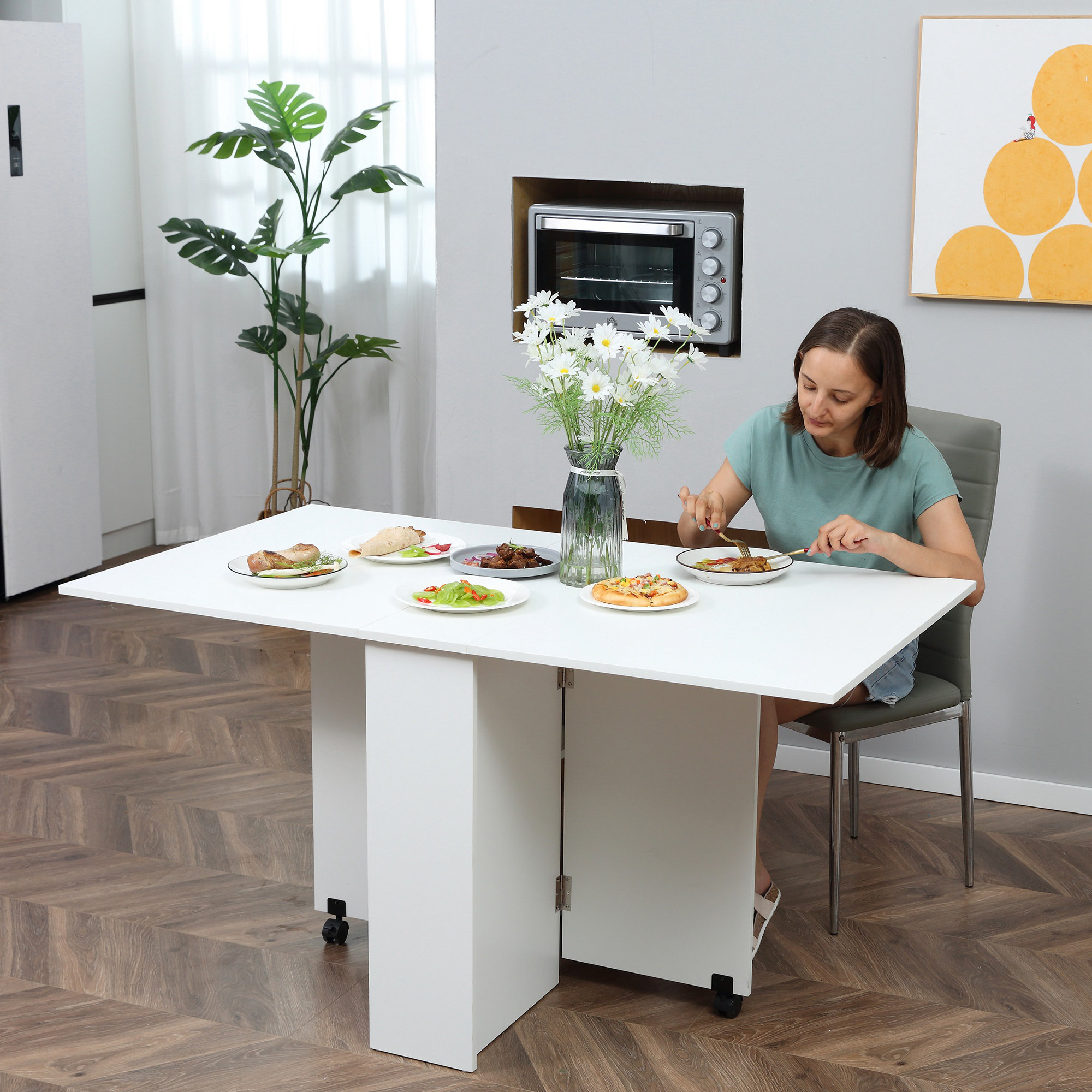 Latitude Run® Baltasar Folding Dining Table Kitchen Desk ...