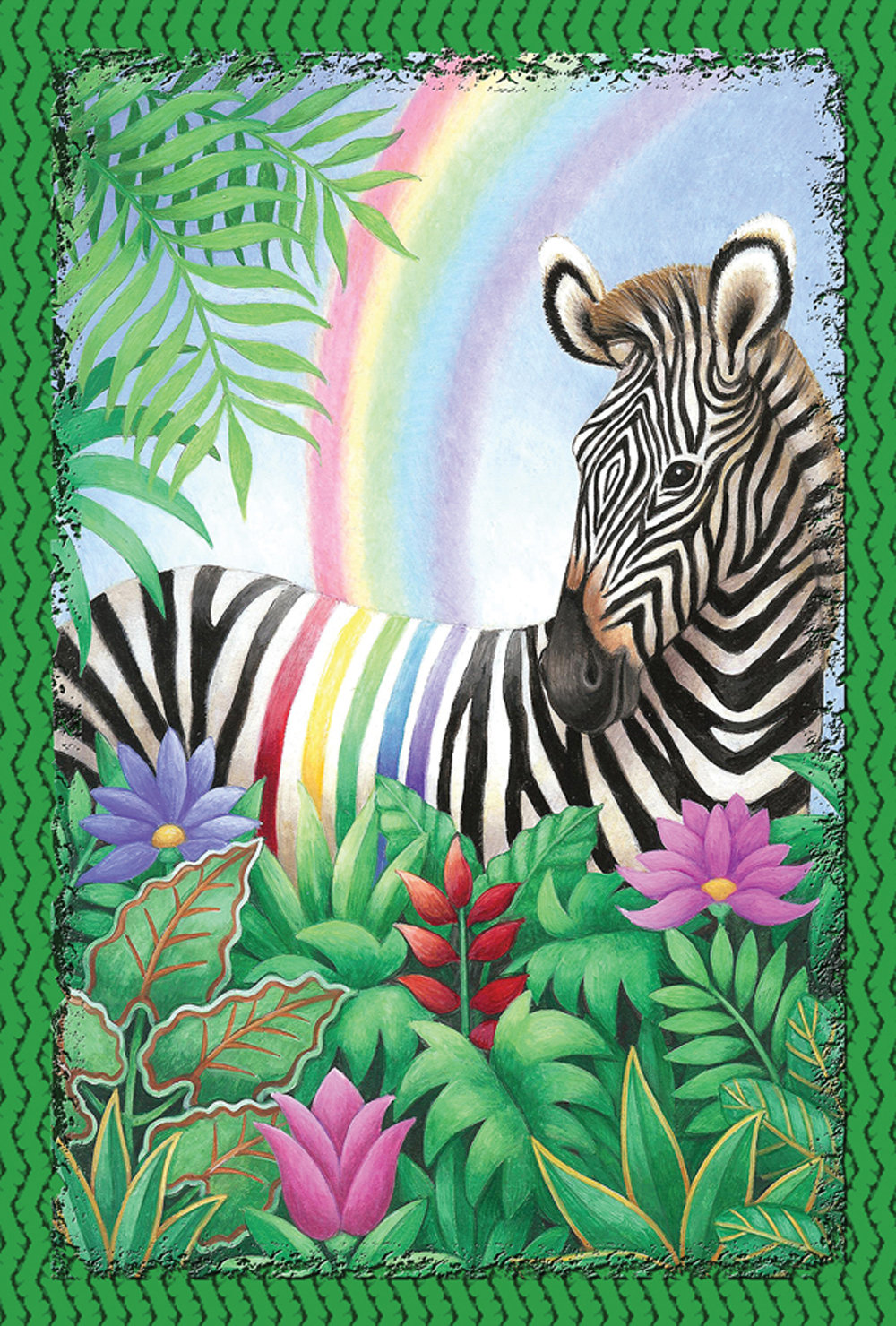 Toland Home Garden Rainbow Stripe Zebra 28 x 40 inch House Flag | Wayfair