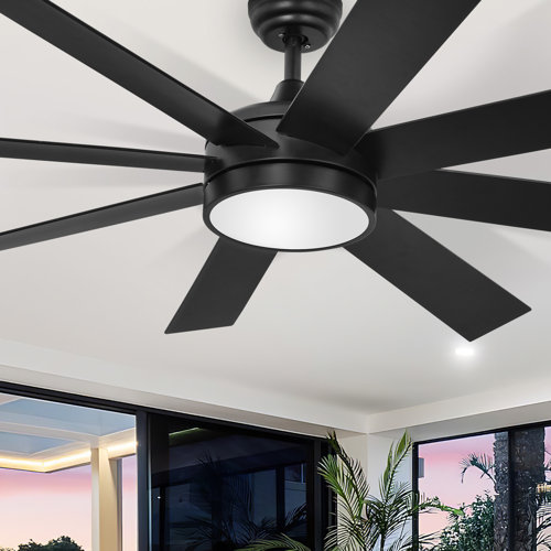 Angled Extremely Large Room Ceiling Fans With Lights You'll Love | Wayfair