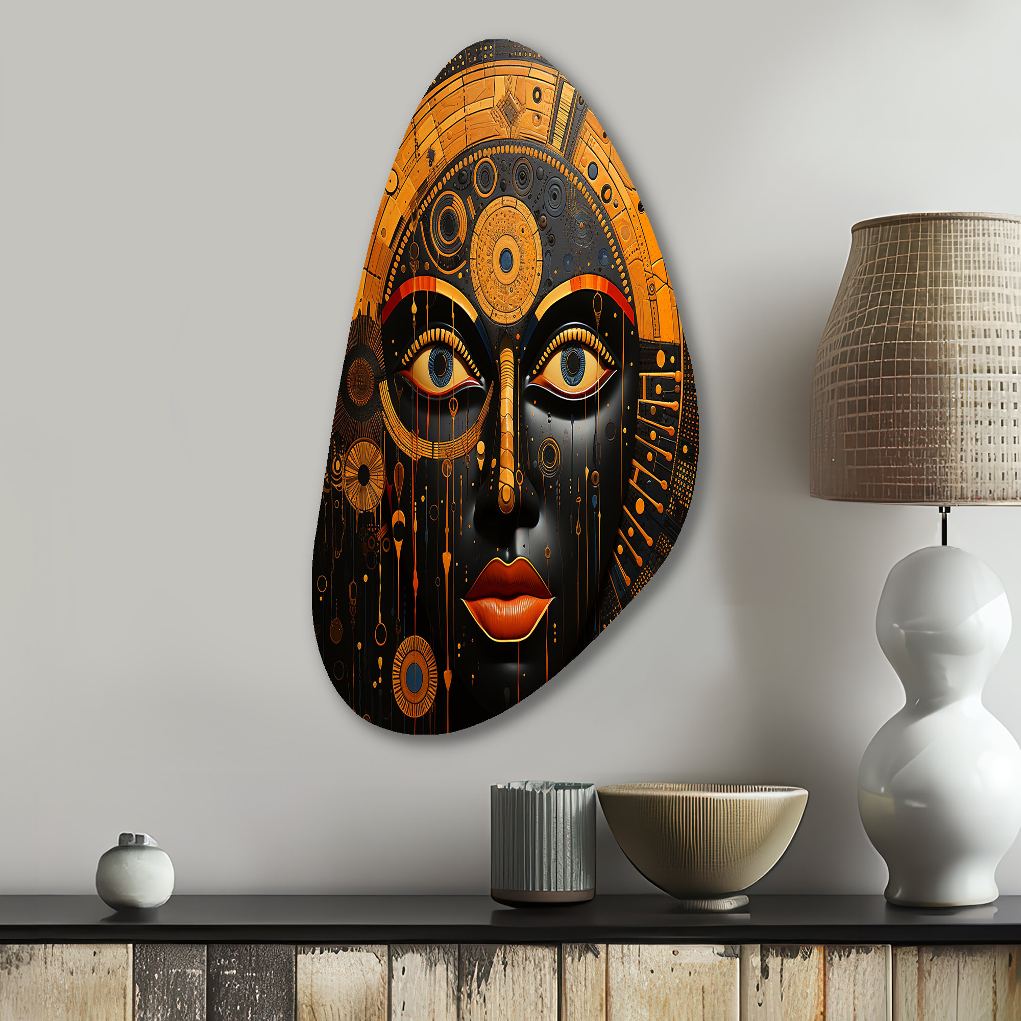Design Art African Tribes Sacred Patterns V - African Tribal Fall Shape ...