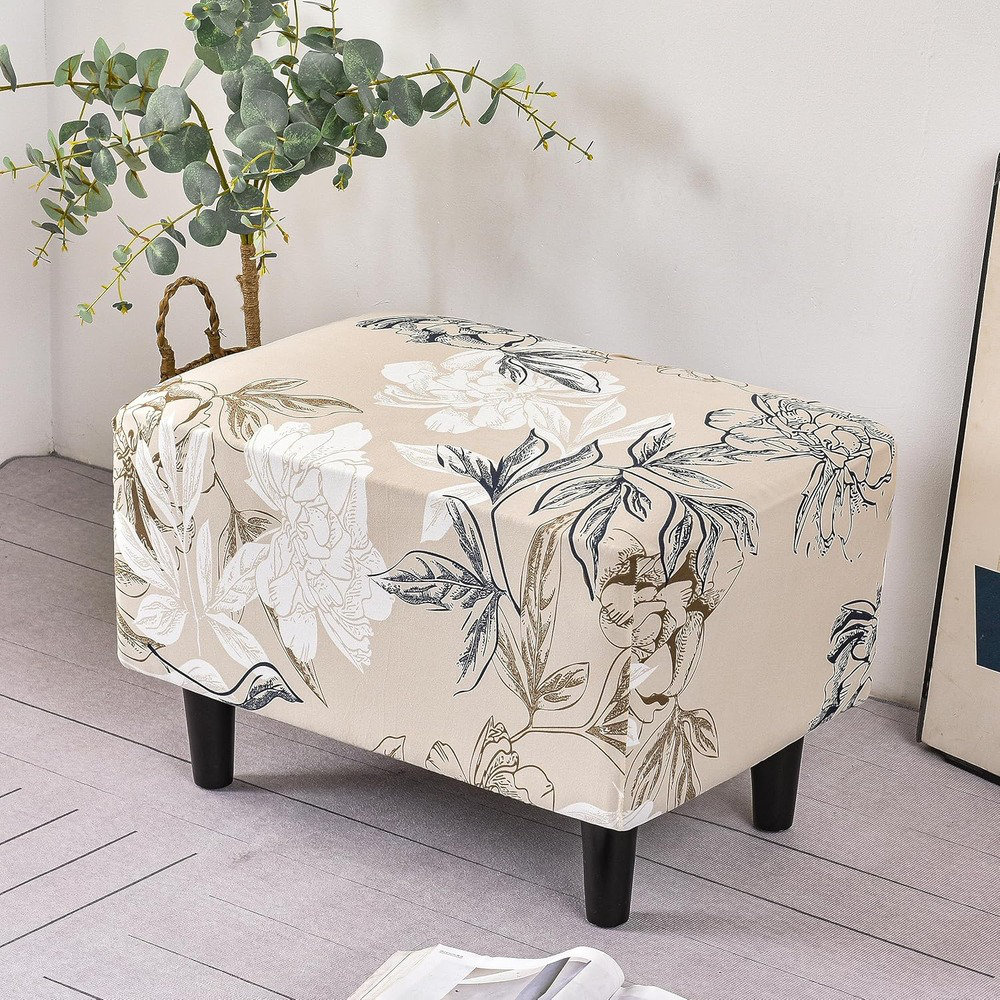 Latitude Run® Chair Cover Stretch Ottoman Cover Rectangular Storage ...
