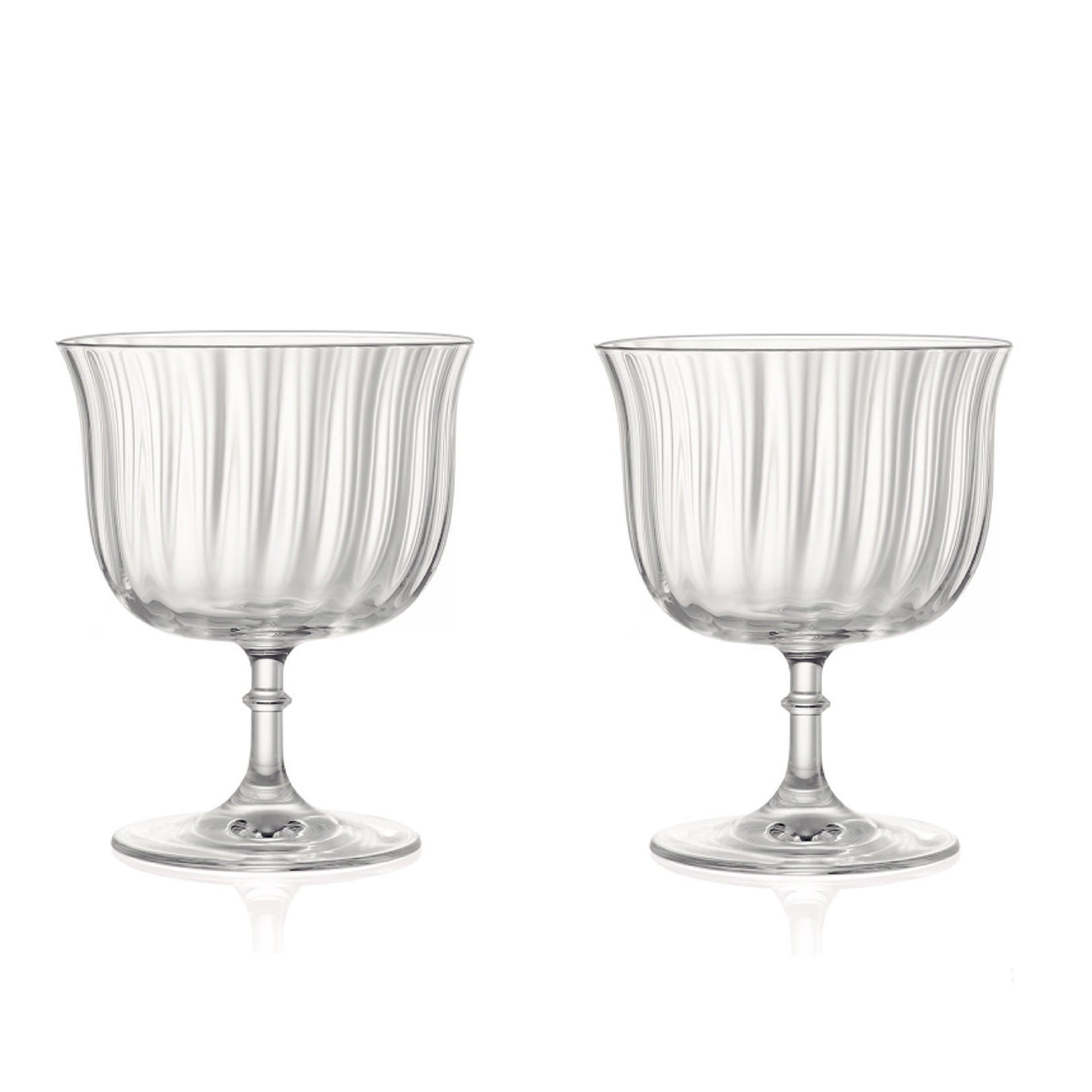 Lemonsoda Rims Orient Dessert/Paloma Ribbed Martini Glasses - (Lotus ...