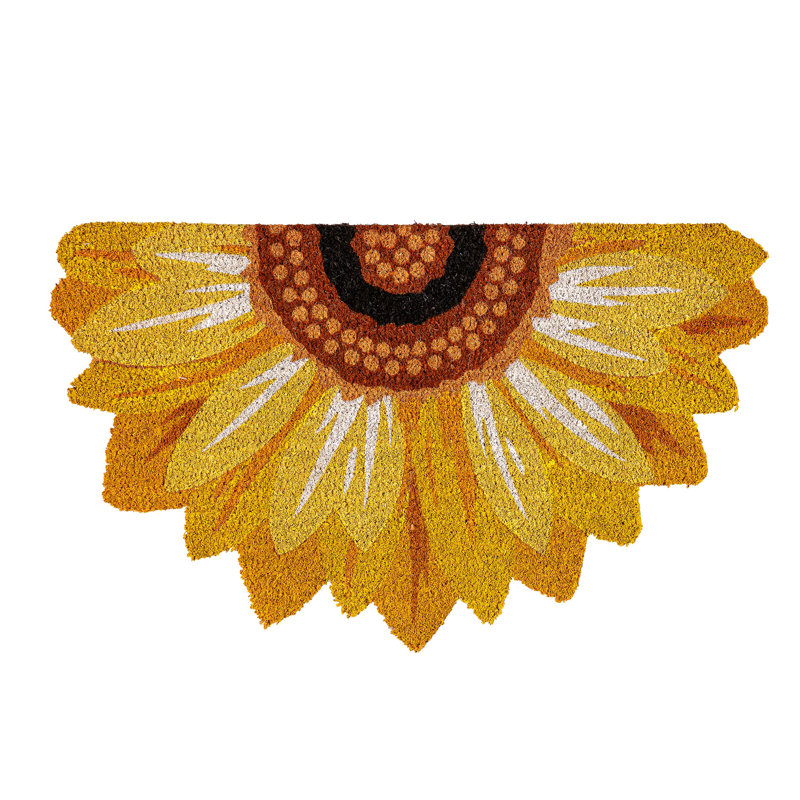 August Grove® Bless Our Home Sunflower Shaped Mat | Wayfair