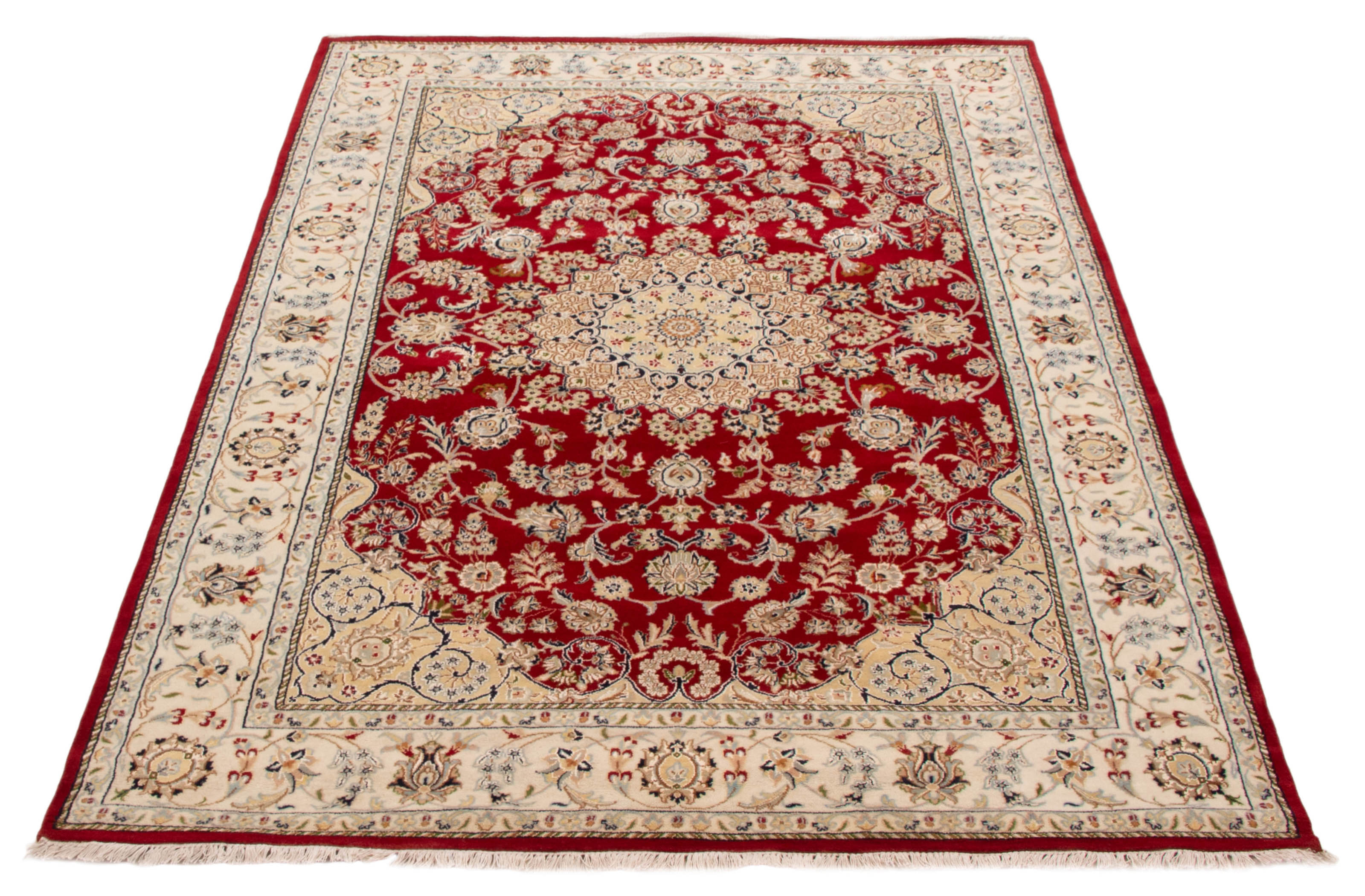 Bloomsbury Market Hand-knotted Nain Red Rug 5'10" x 8'11" | Wayfair