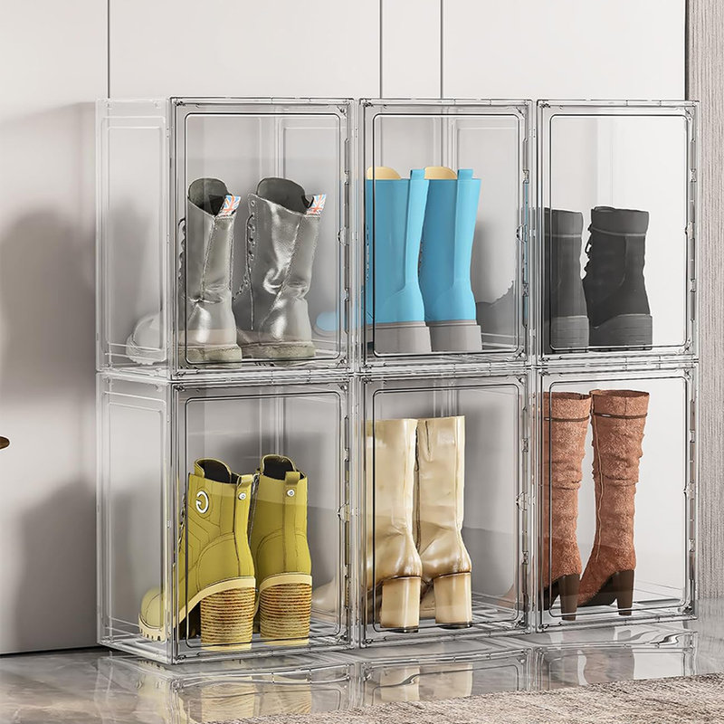 Rebrilliant Tall Boot Storage Box 5 Pack for Closet, Boots Container ...