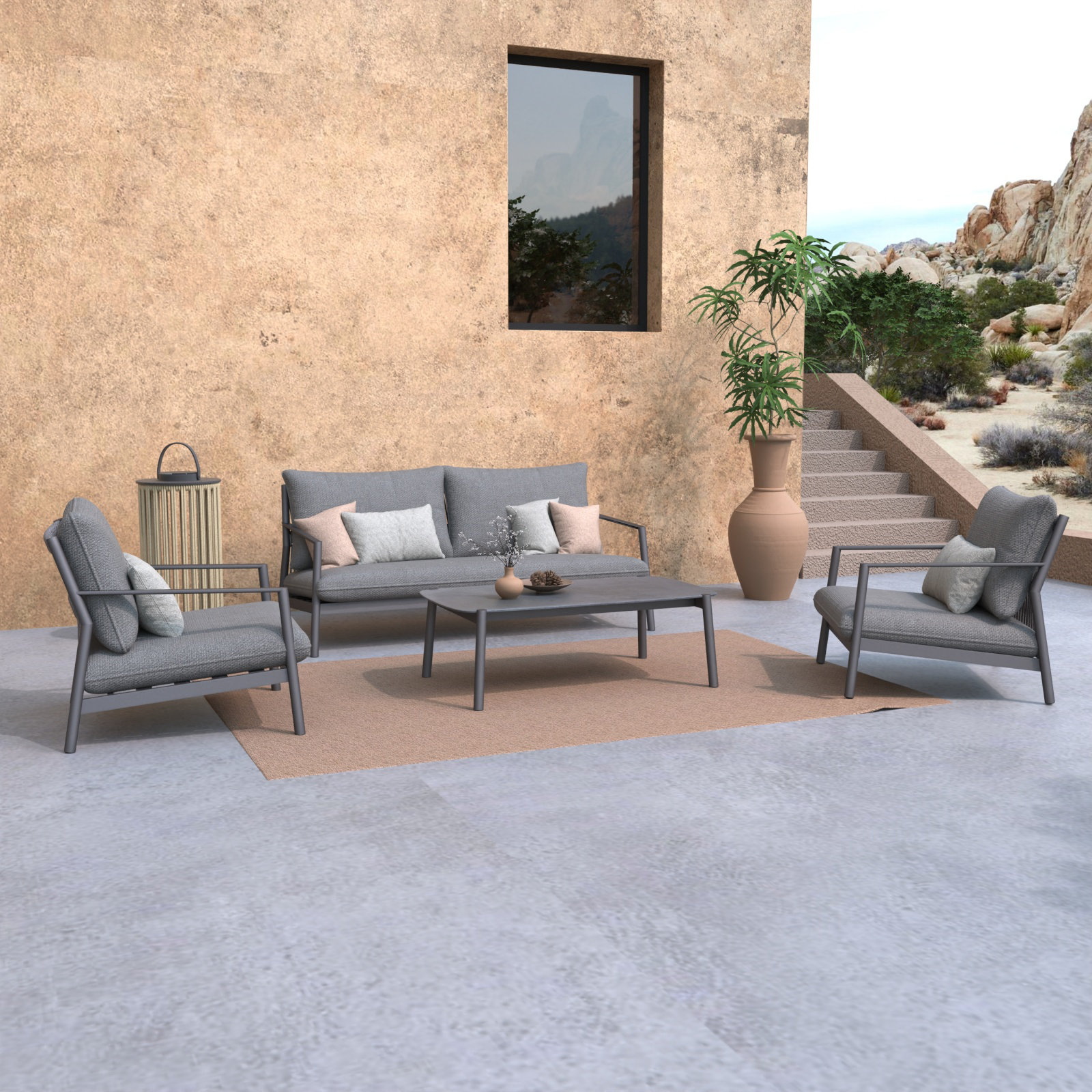 Ophelia & Co. 4 Pieces Patio Furniture Sets Outdoor Conversation Set ...