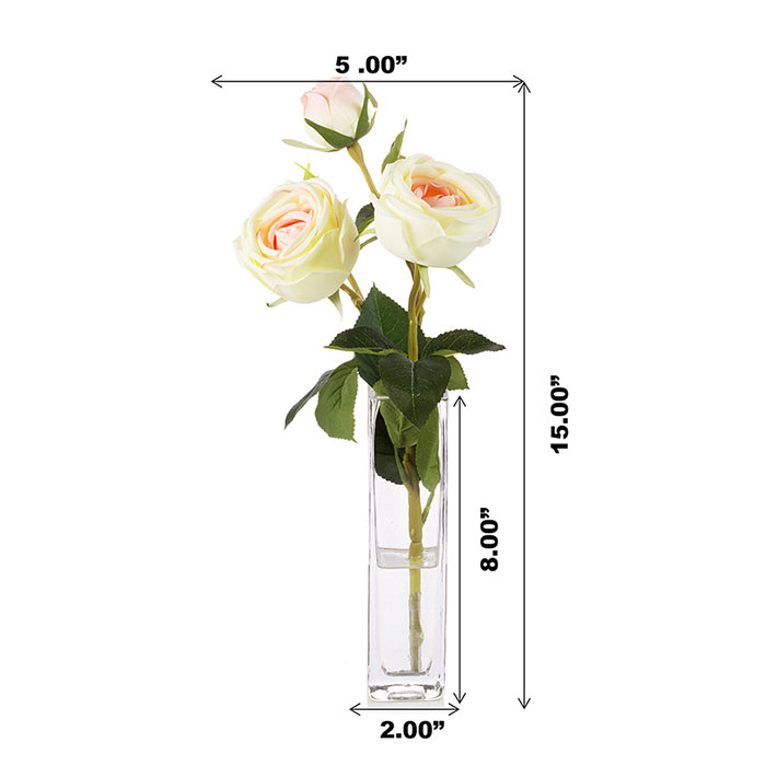 Primrue Roses Floral Arrangement in Vase | Wayfair