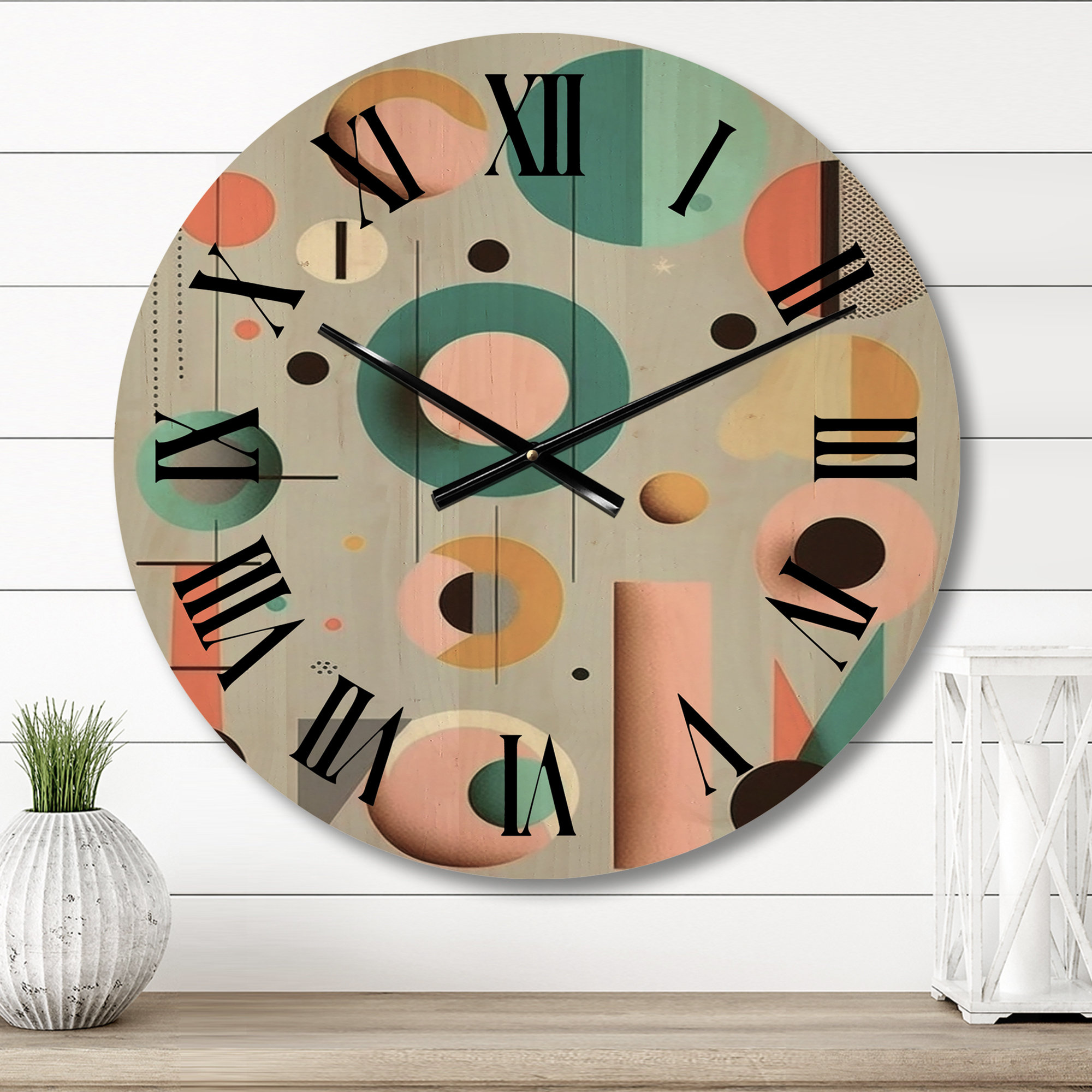 East Urban Home Minimal Circular Geometrics in Faded Retro Pastel ...