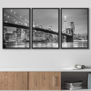IDEA4WALL Architecture Building York City Downtown Skyline - 3 Piece ...