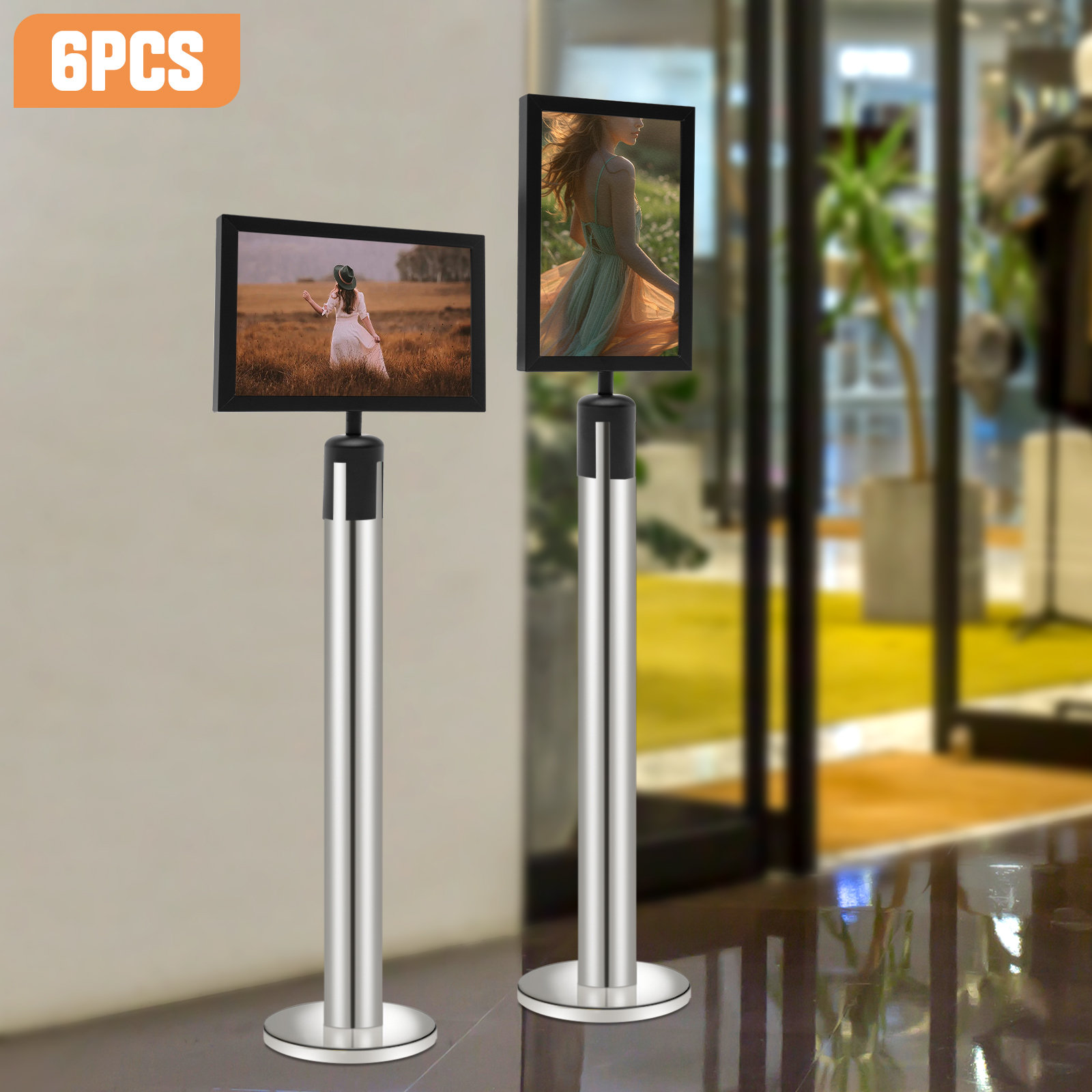 SUNYOU 6-Pack Sign Holders-8.6(D) X 12.6(H)Inch Advertising Sign Boards ...