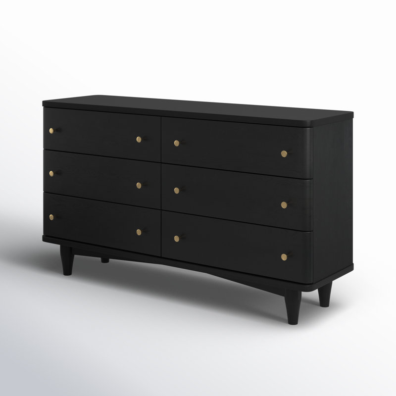 AllModern Lukowski 6 Drawer 72'' W Solid Wood Double Dresser | Wayfair