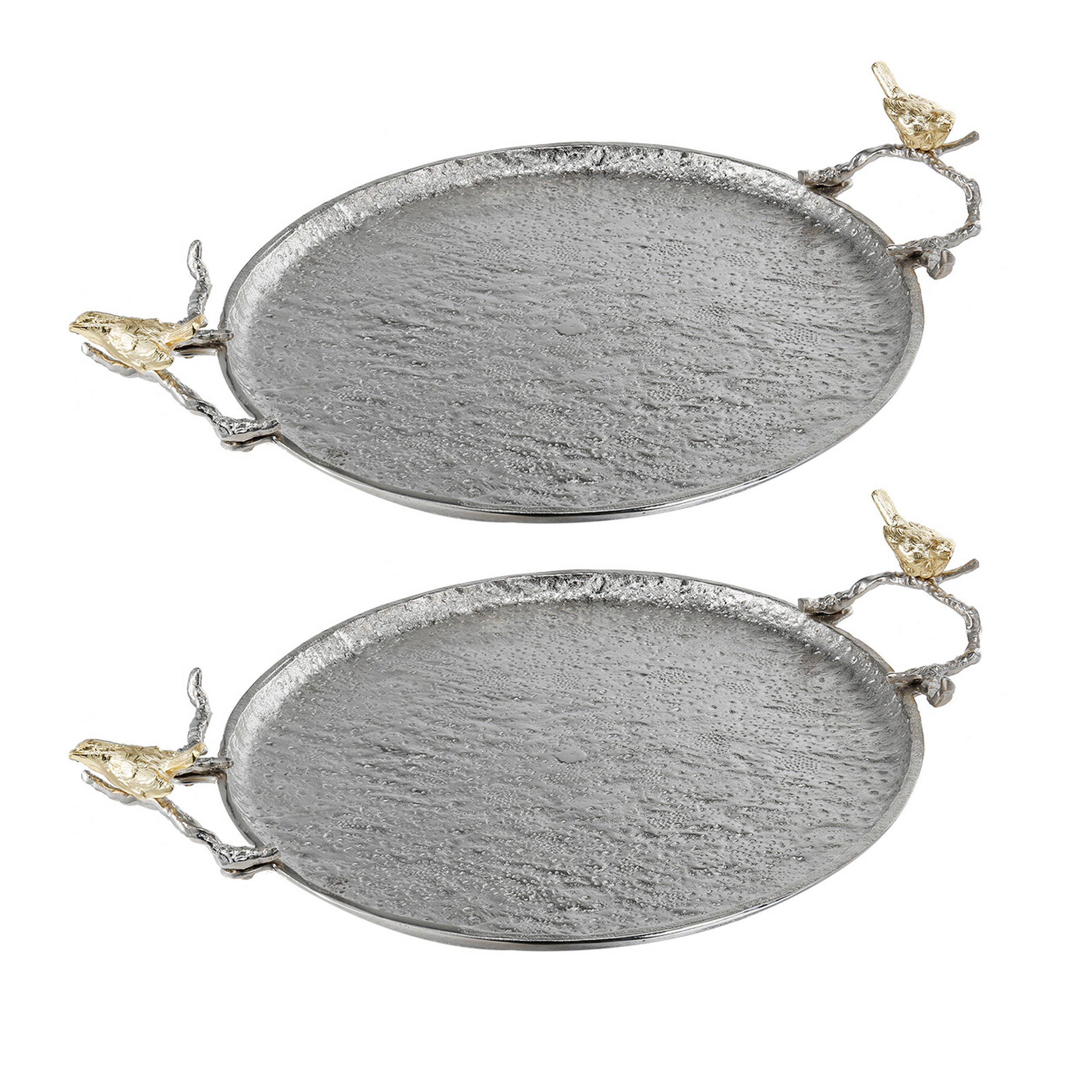 Benjara Aluminum Tray - Set of 2 | Wayfair