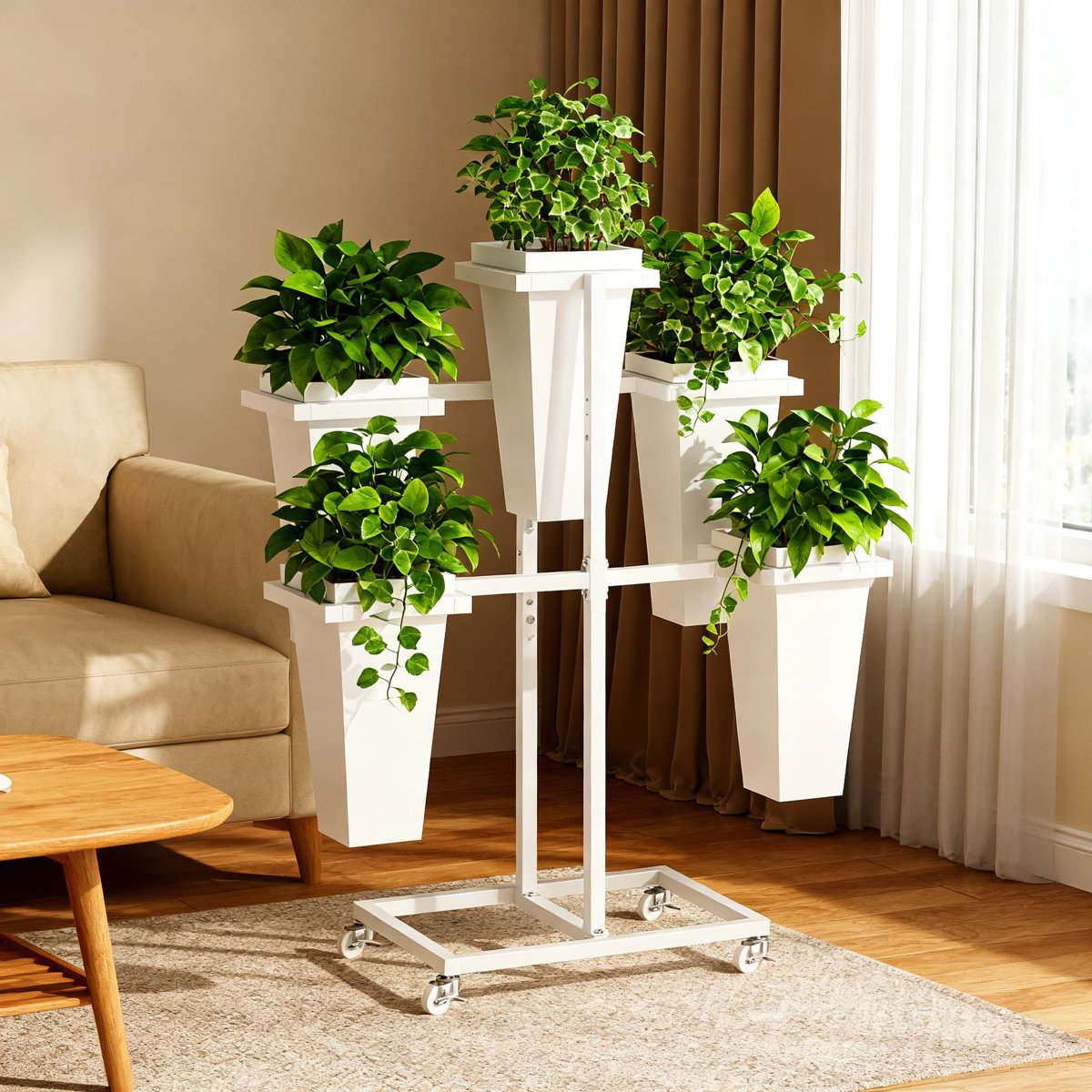 Arlmont & Co. Heavy Duty Rolling Flower Cart With Removable Buckets ...