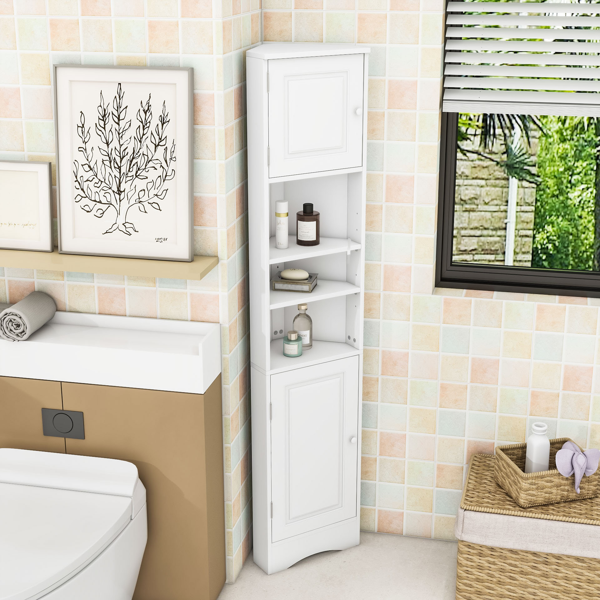 Bathroom Corner Cabinet Freestanding