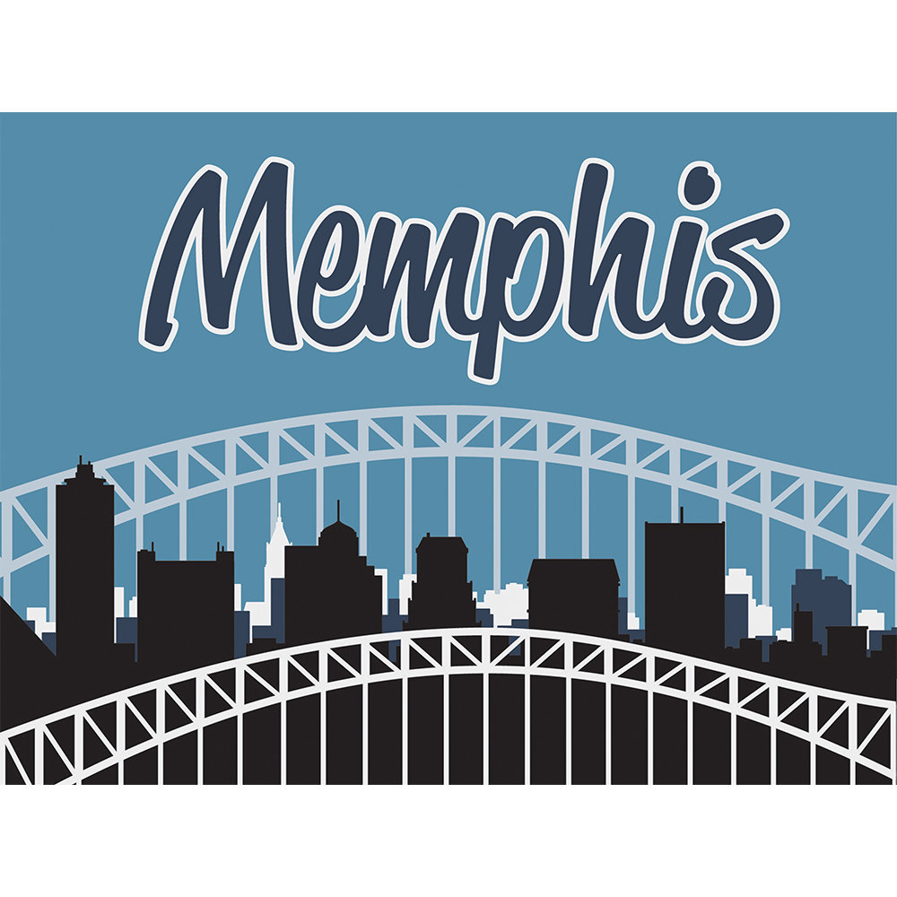 Trinx Memphis Skyline, Memphis Tennessee, Graphic Art Wrapped Canvas ...