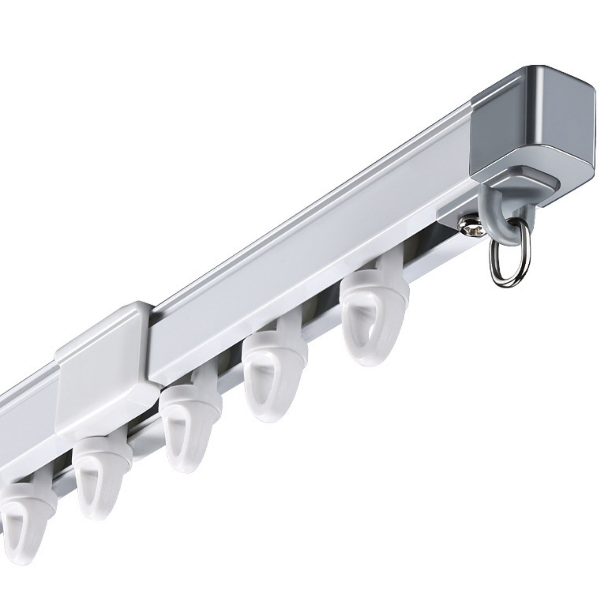 Latitude Run® 68.89" to 129.28" Retractable aluminum curtain track ...