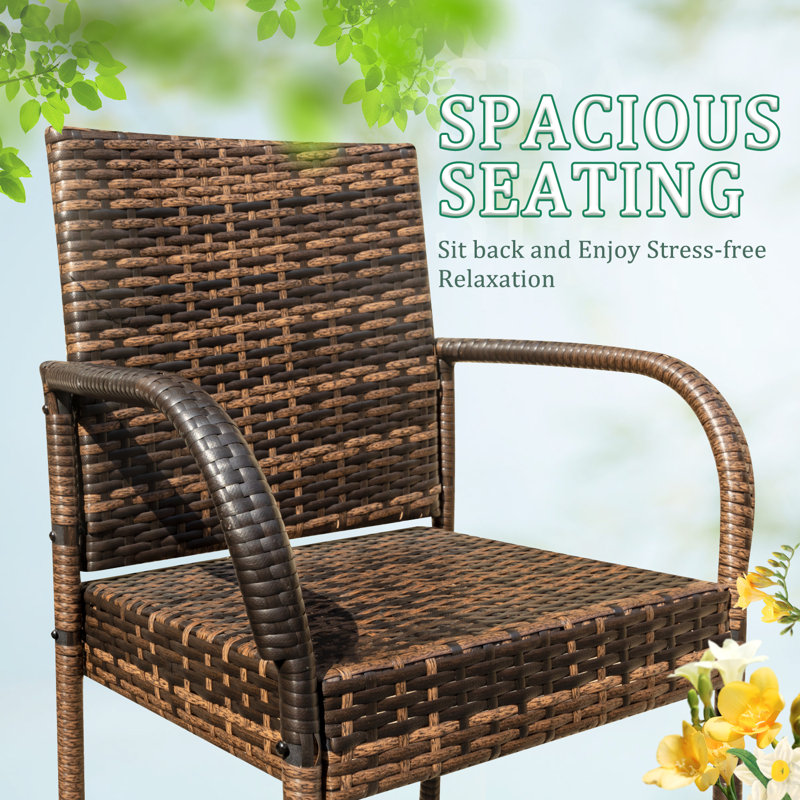 Lark Manor Marcela Wicker Outdoor 29'' Bar Stool & Reviews | Wayfair