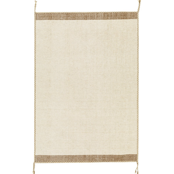 Joss & Main Nabila Handmade Hand Woven Wool Beige Rug | Wayfair