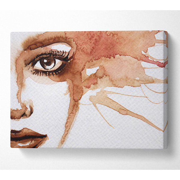 Rosdorf Park Watercolour Sepia Face - Wrapped Canvas Print | Wayfair.co.uk