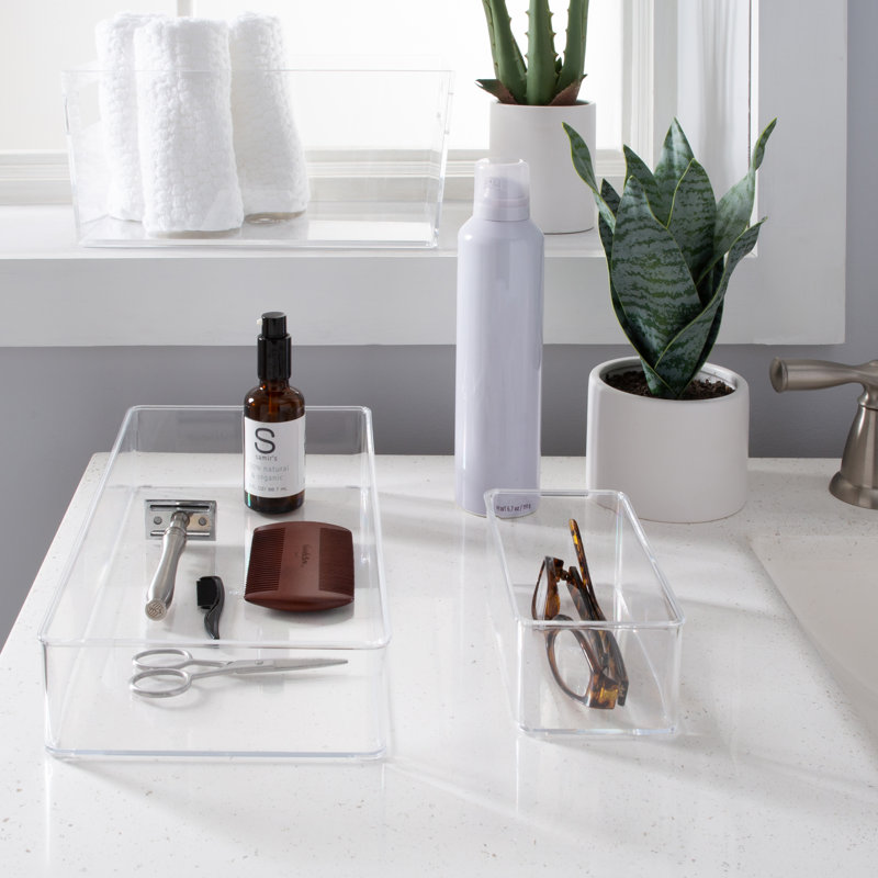Simplify Medium Rectangular Drawer Organizer In Clear | Wayfair