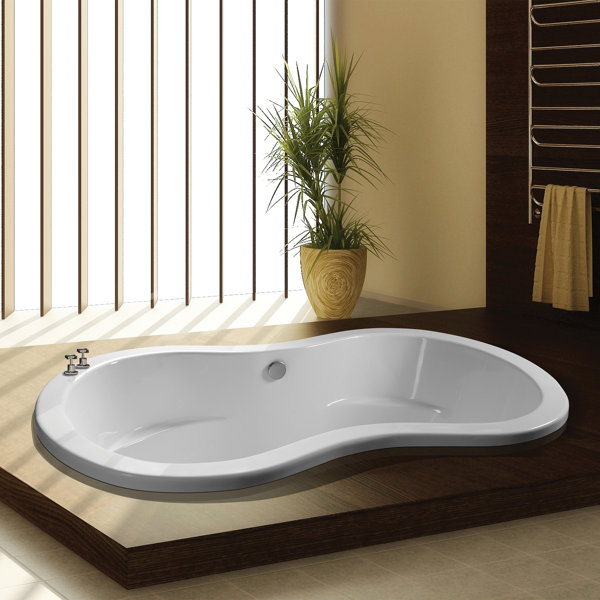 MTI Baths 72" x 48" Undermount Air Acrylic Bathtub with Integrated Seat ...