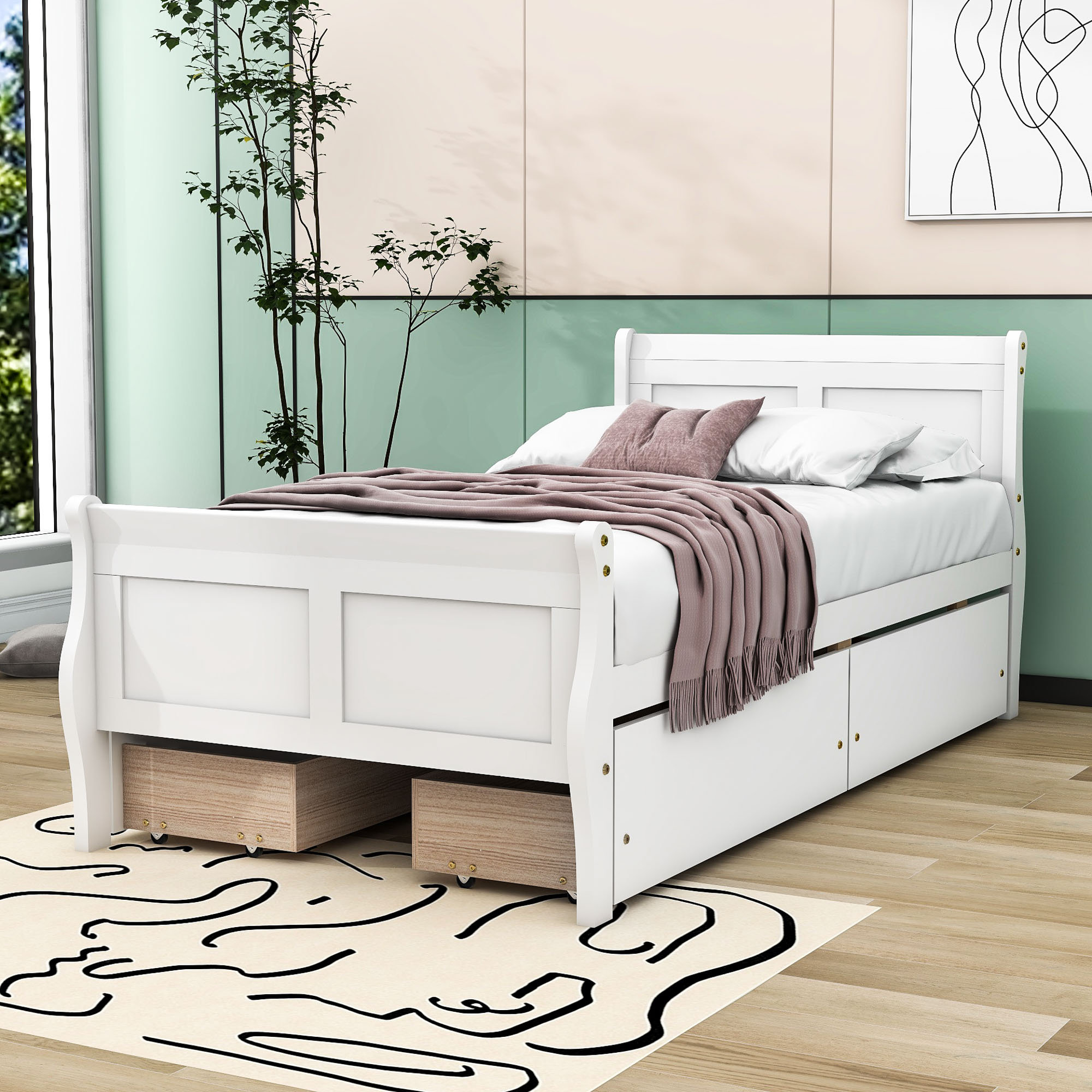 Red Barrel Studio® Ronta Platform Storage Bed with Drawers and ...