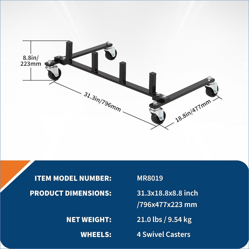 babevy Car Dolly Rack – Heavy Duty Storage Rack for 4 Wheel Dollies ...