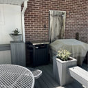 Keter Unity 40 Gal Patio Storage Grilling Bar Cart w/ Stainless Steel ...