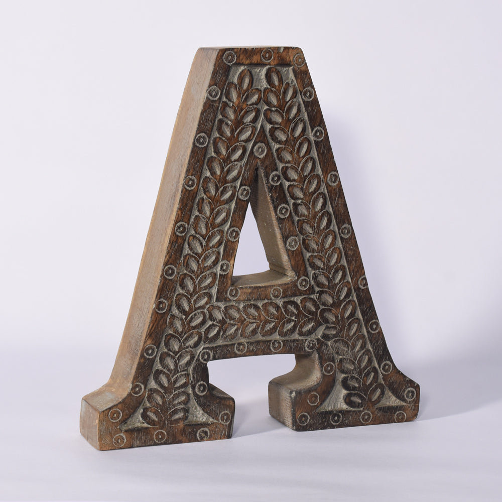 Bungalow Rose Alaiah Handmade Eco-Friendly "A" Alphabet Letter Block ...