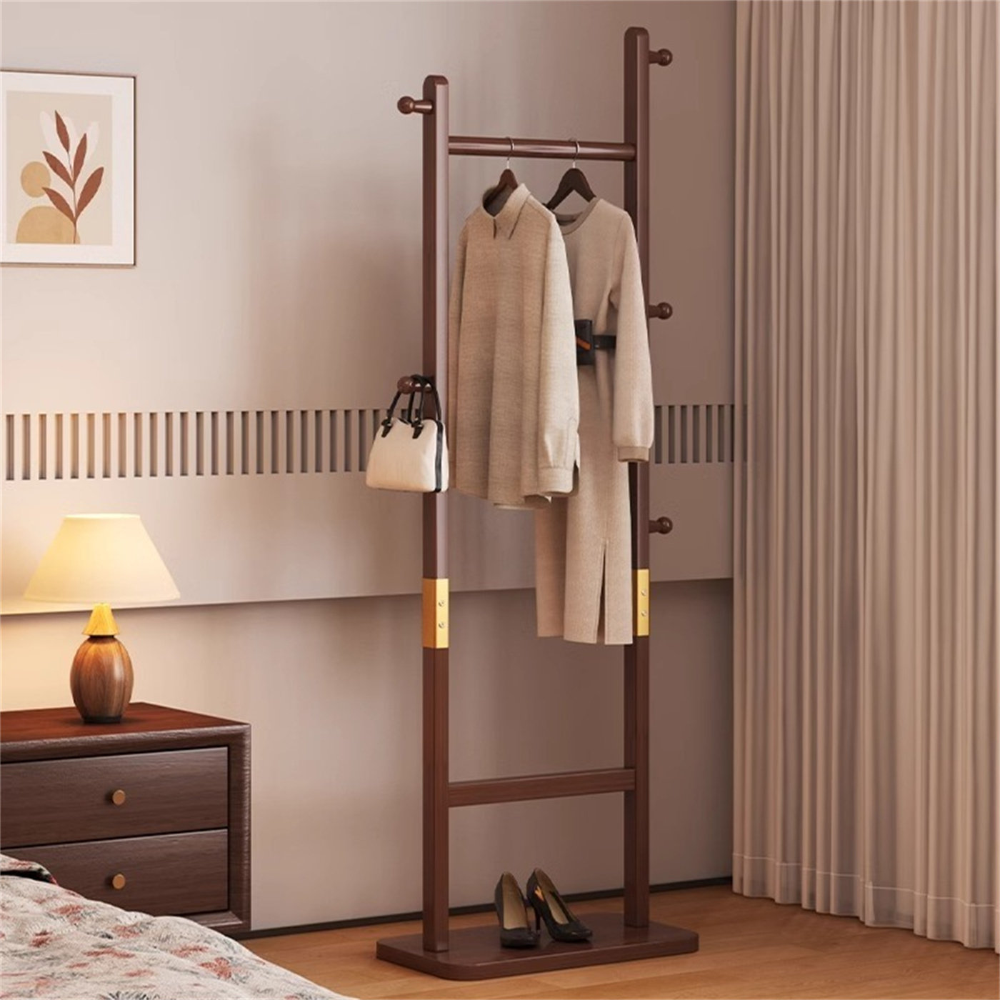 Thrones Designs Solid Wood Multi-Functional Clothes And Hat Stand | Wayfair