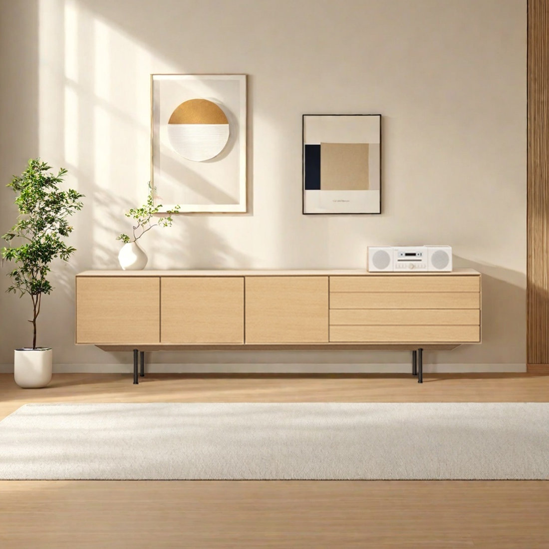 Corrigan Studio Nordic Japanese Style Wood TV Stand - Wayfair Canada