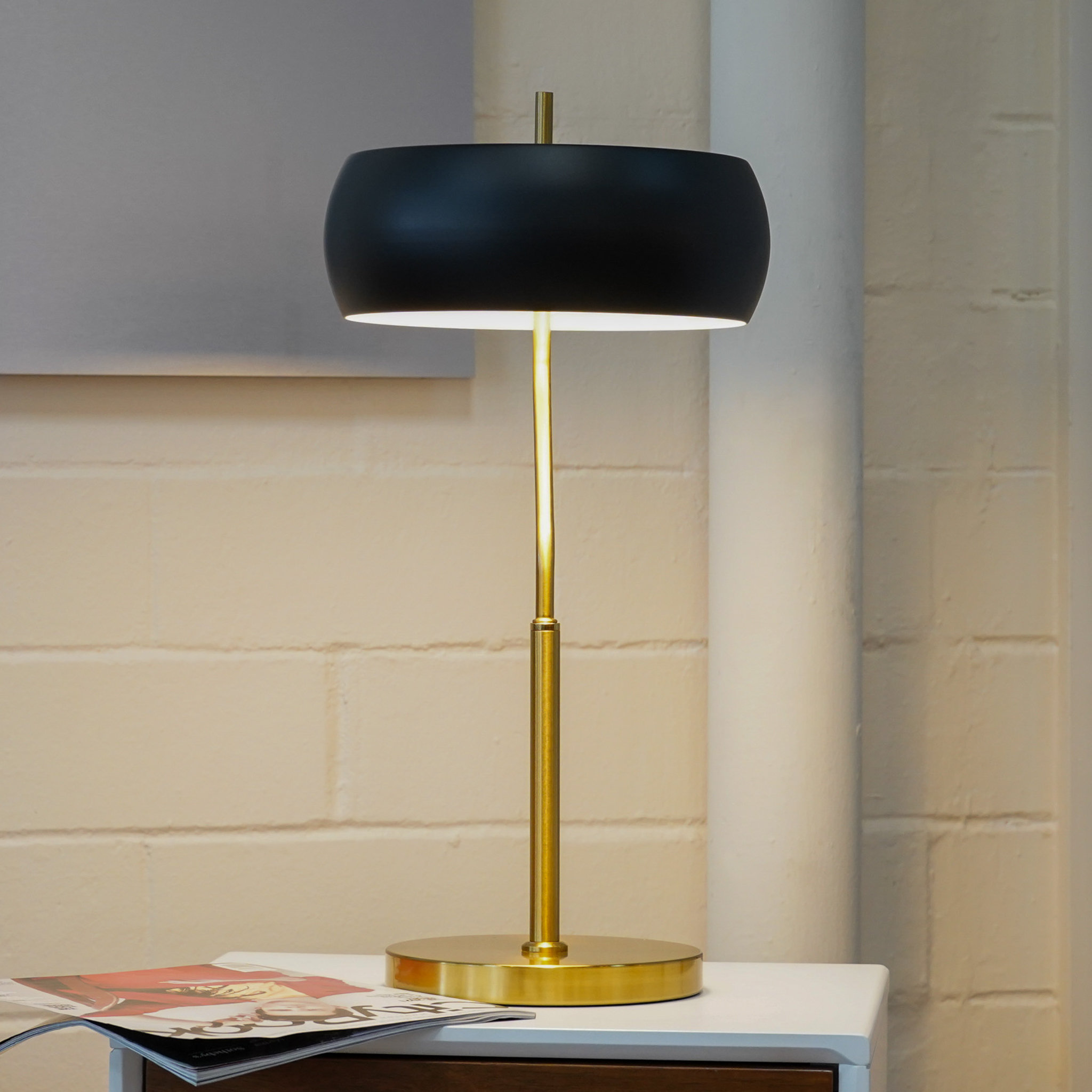George Oliver Chislett Metal Desk Lamp with Gold Metal Base Table Lamp ...